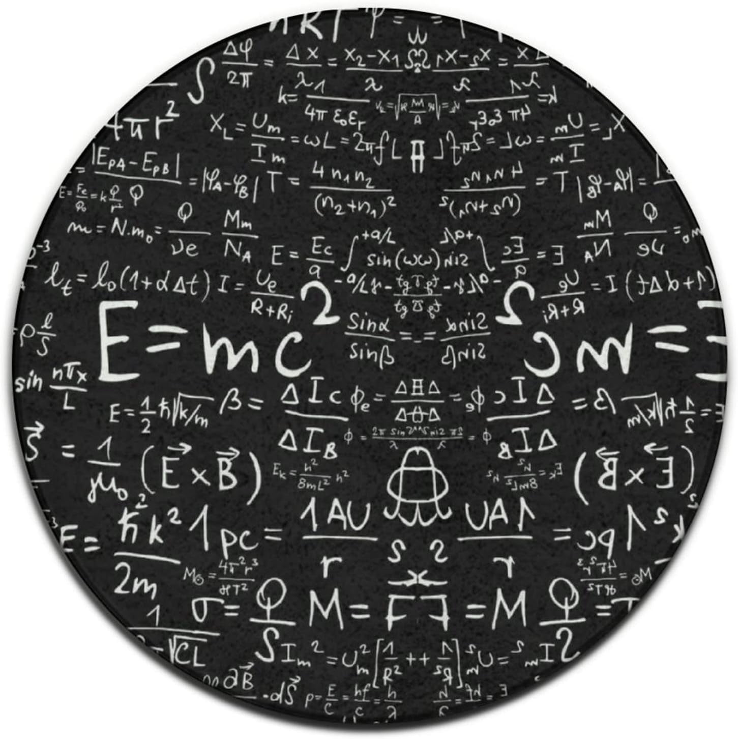 Diameter 60 inches Plush Round Rug, for Math Class Formula Equations ...