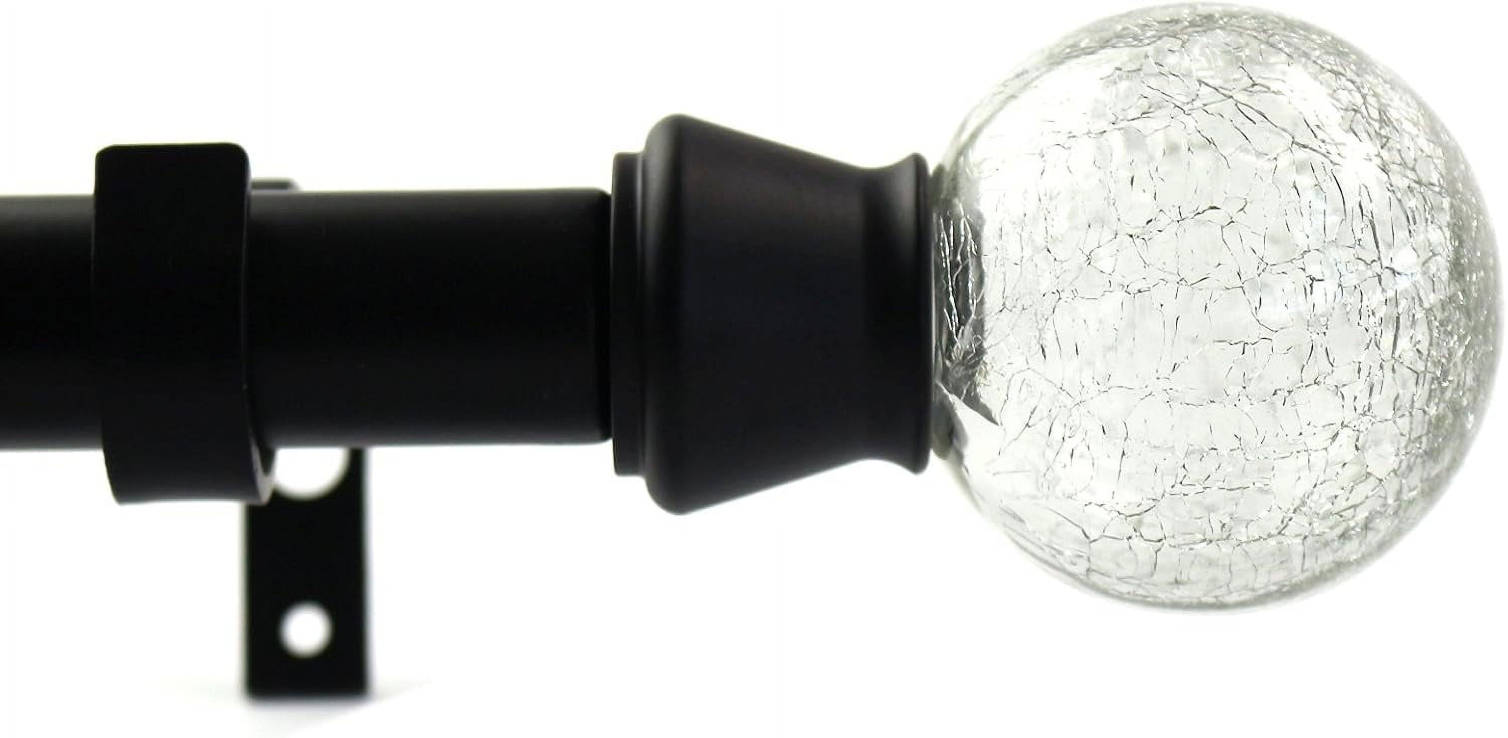 Diameter Crackle Glass Adjustable Single Drapery Curtain Rod, 48-inch ...