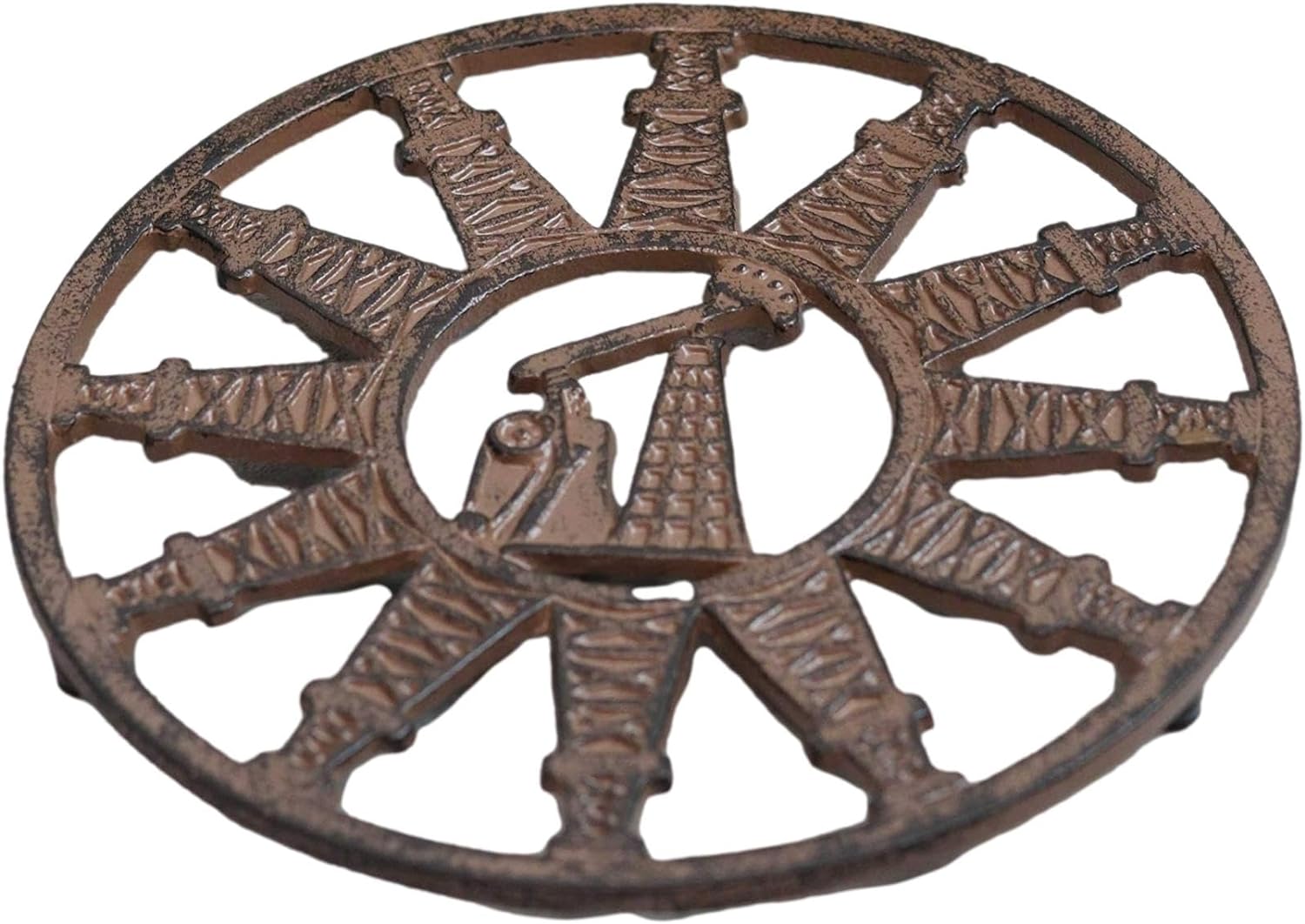 Diameter Round Nodding Donkey Pumpjack Cutout with Oil Derrick Towers ...