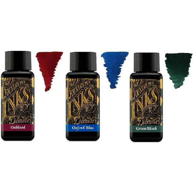 Diamine - 30ml Fountain Pen Primary Colour Ink - 3 Pack - Oxblood ...