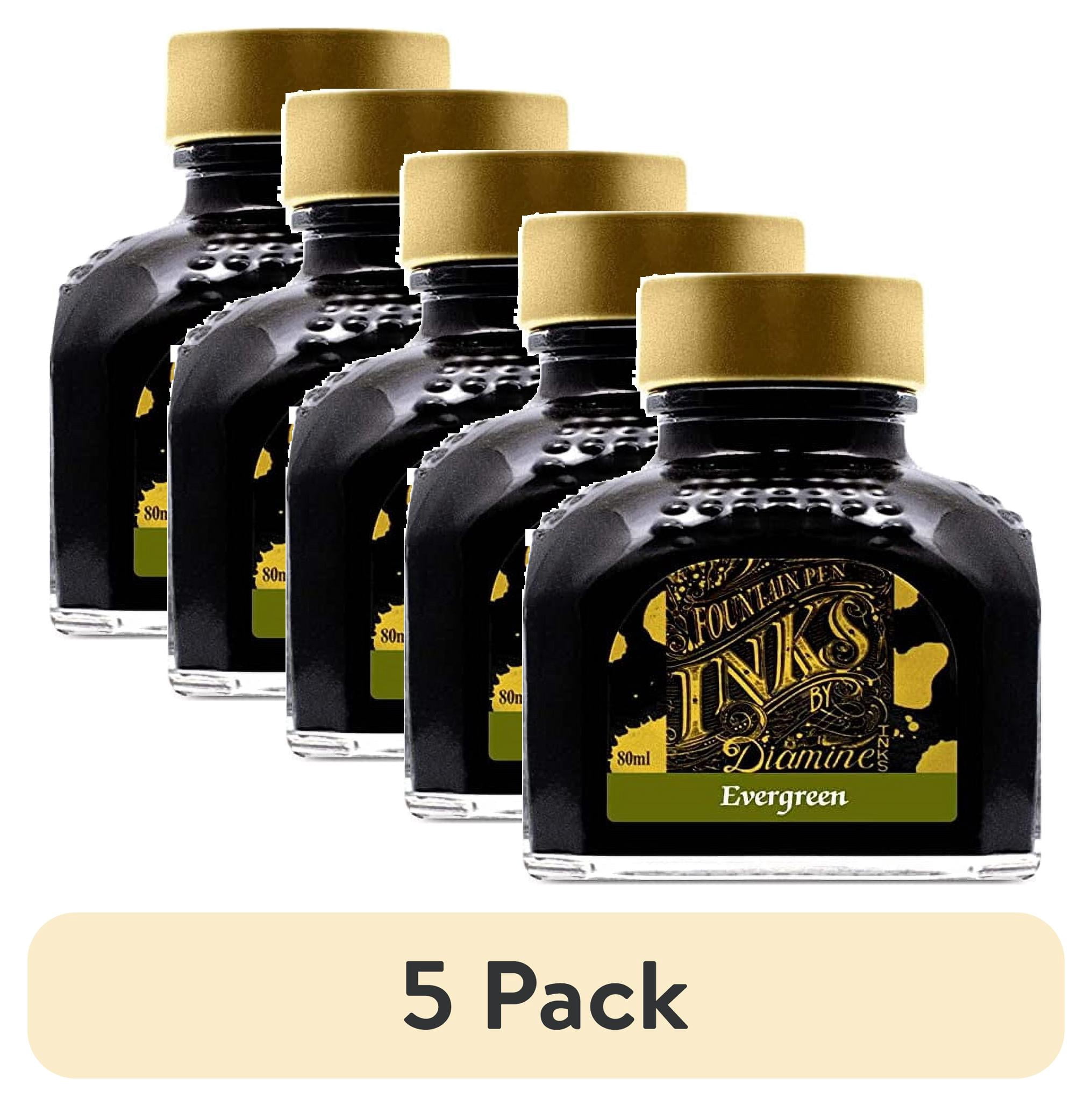 (5 pack) Diamine 7072 Ink Bottle for Fountain Pen, Evergreen, 80 ml ...
