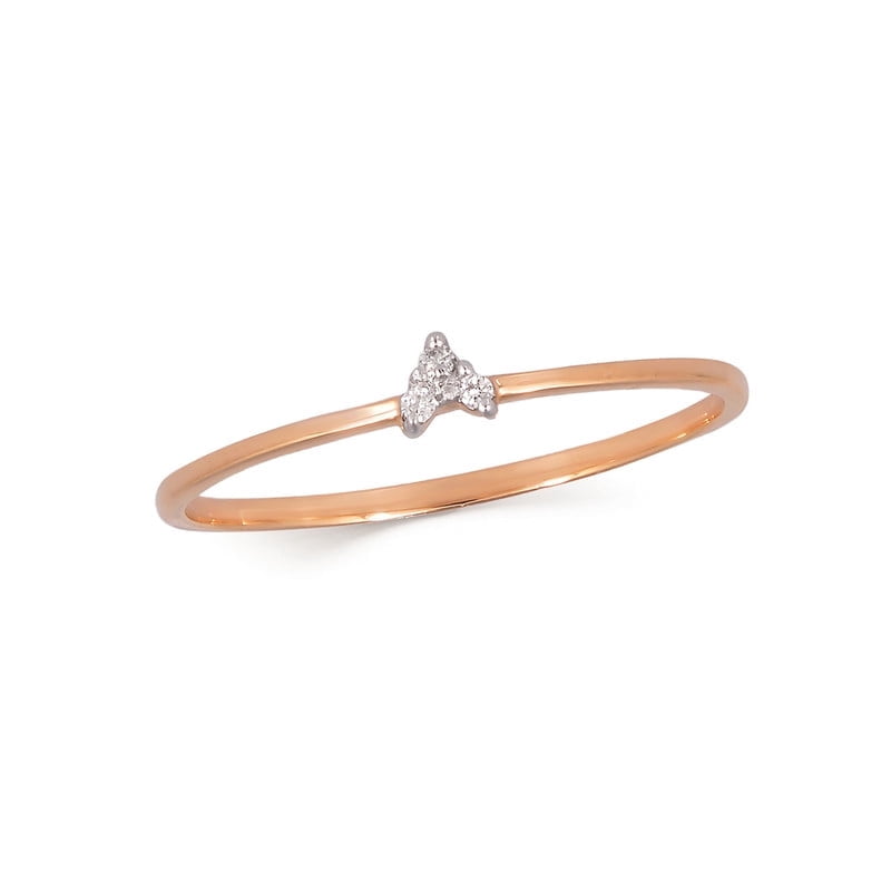 Diamond 18K Rose Gold Promise Ring, Elegant Symbol of Commitment ...