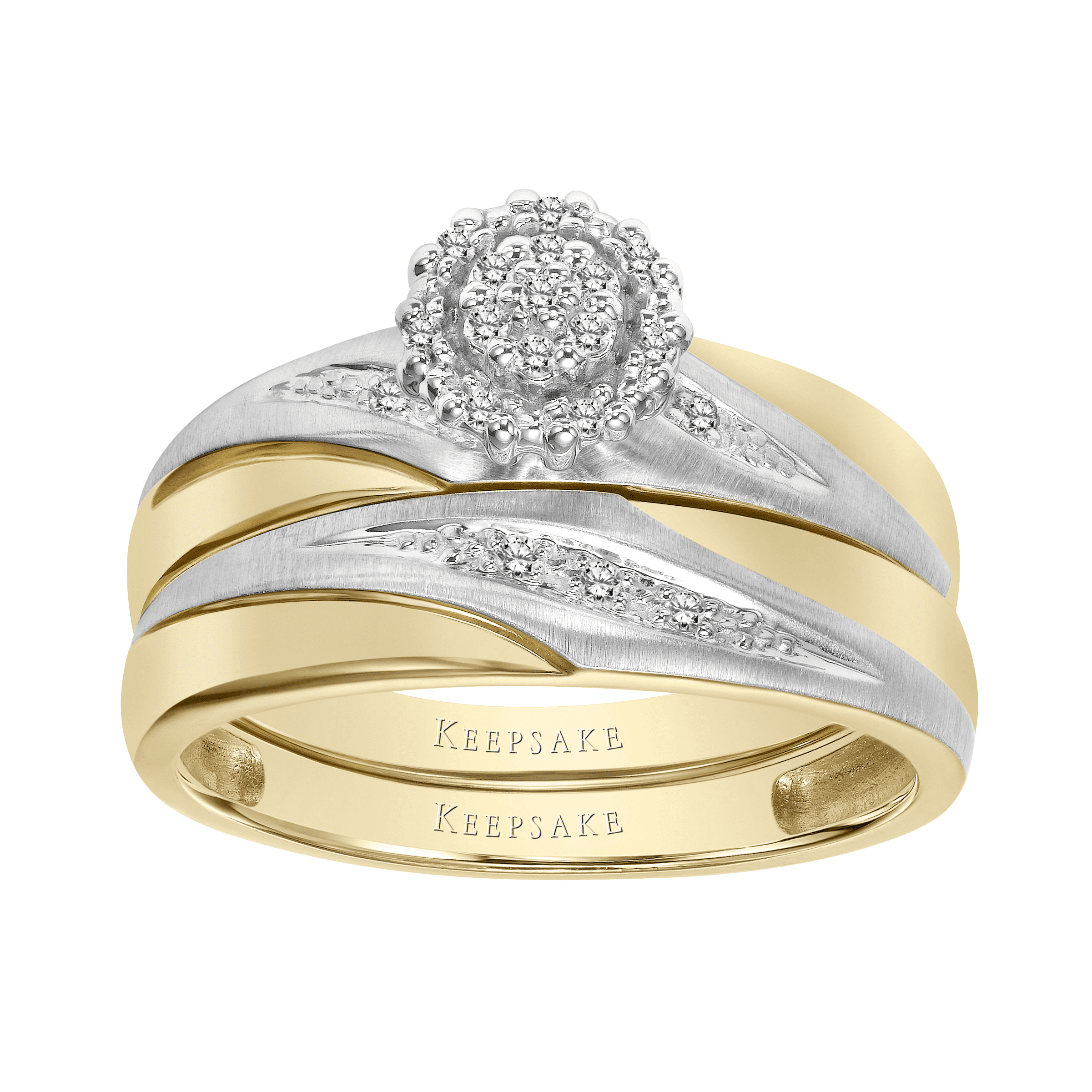 Diamond-Accent 10k Yellow & White Gold "Togetherness" Women's Bridal ...
