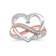14kt Rose Gold Plated Genuine Diamond Accent Stackable Ring - Walmart.com