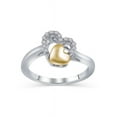 Diamond Accent Sterling Silver Double Heart Promise Ring - Walmart.com