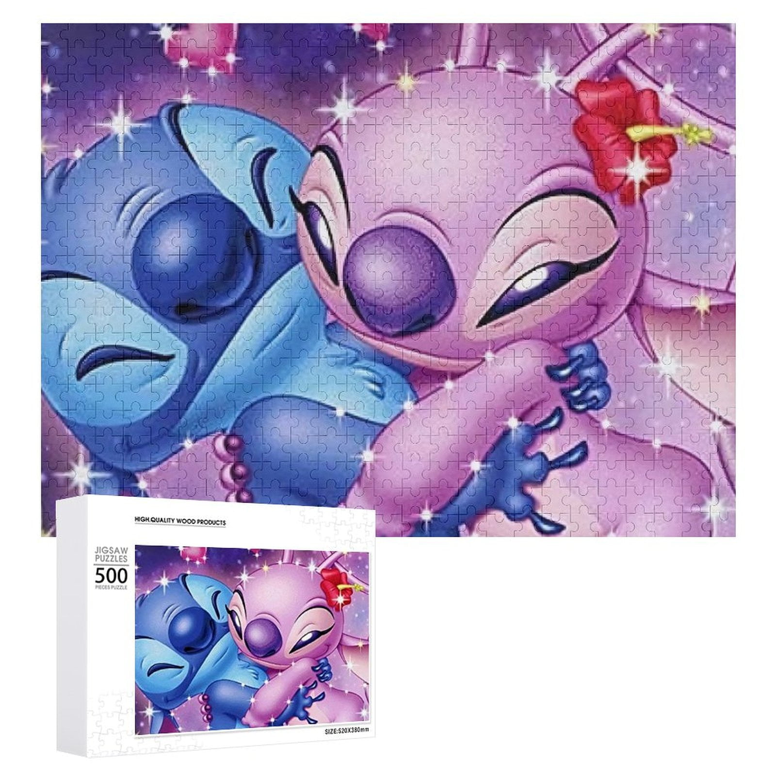 Diamond Art Angel & Stitch Puzzles,500 Pieces Puzzles for Adults–Jigsaw ...
