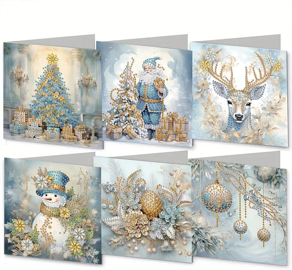 Diamond Art Christmas Greeting Card,5D DIY Diamond Art Painting ...