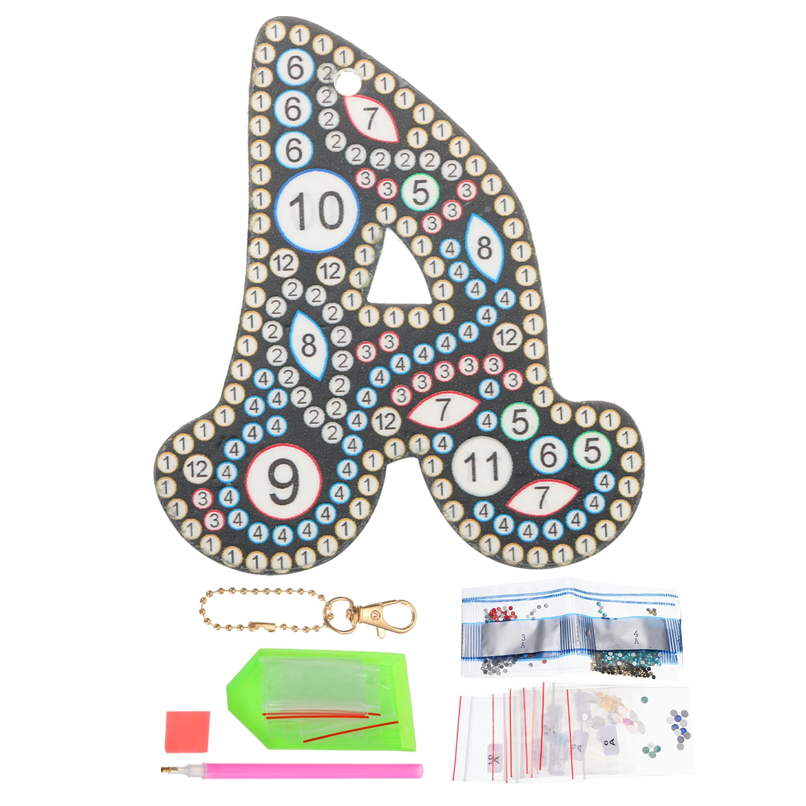 Diamond Art Keychains, 1 PCS Diamond Art Painting Letters Keychains ...