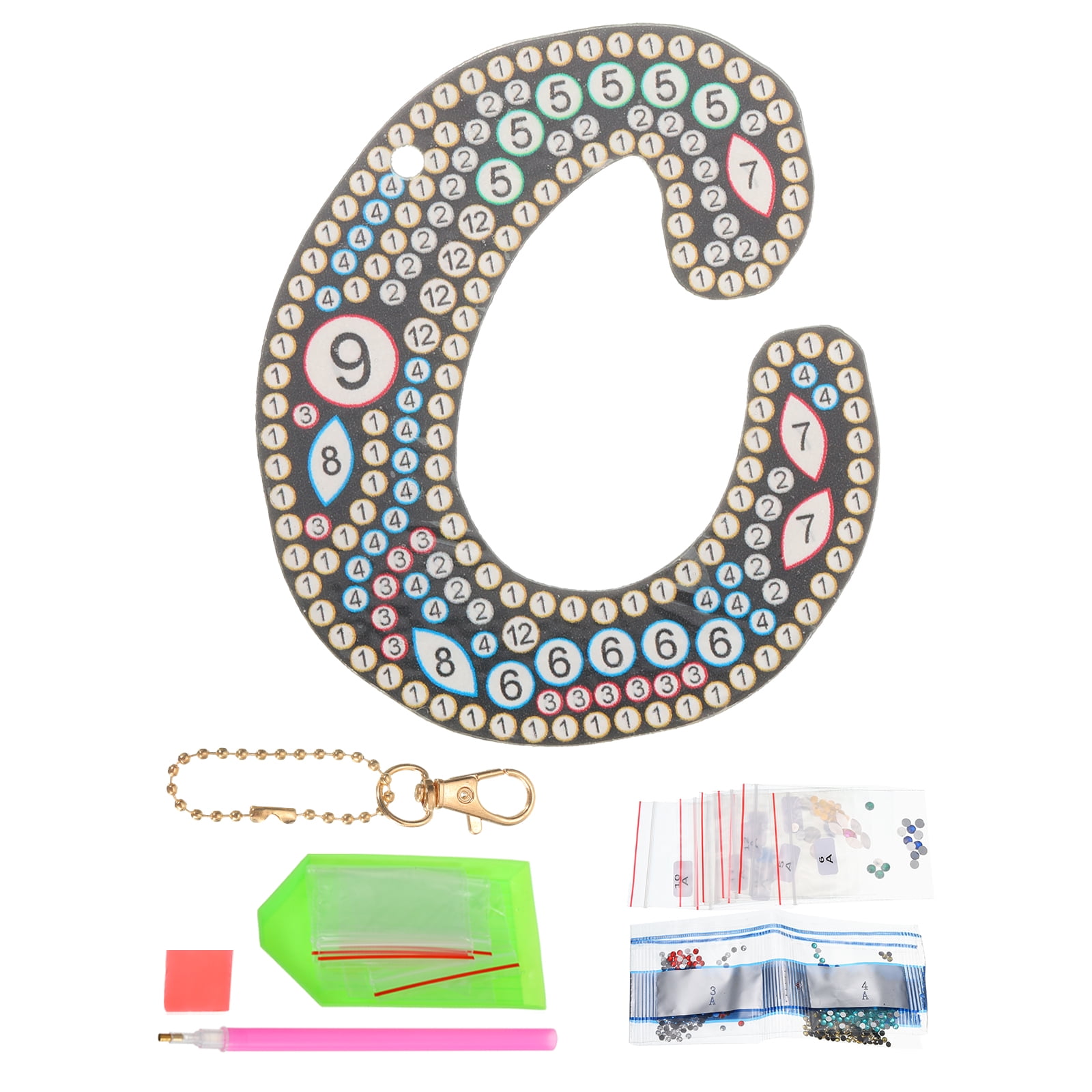 Diamond Art Keychains, 1 PCS Diamond Art Painting Letters Keychains ...