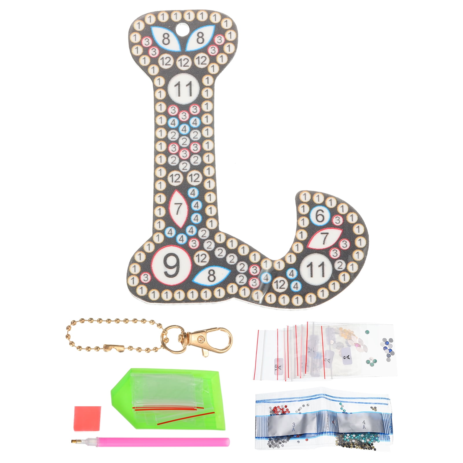 Diamond Art Keychains, 1 PCS Diamond Art Painting Letters Keychains ...