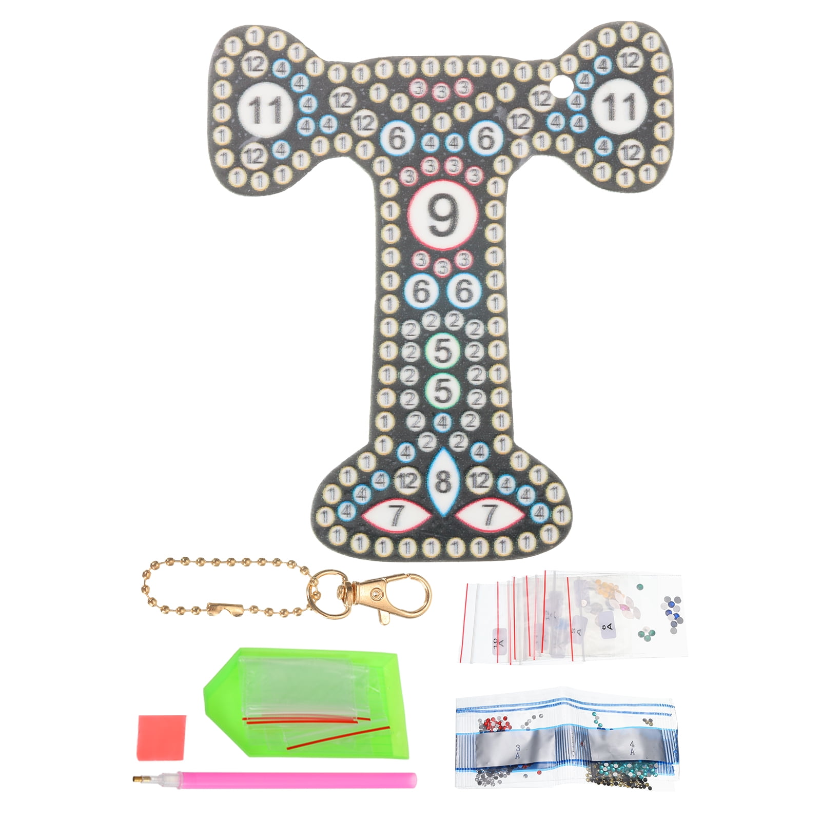 Diamond Art Keychains, 1 PCS Diamond Art Painting Letters Keychains ...