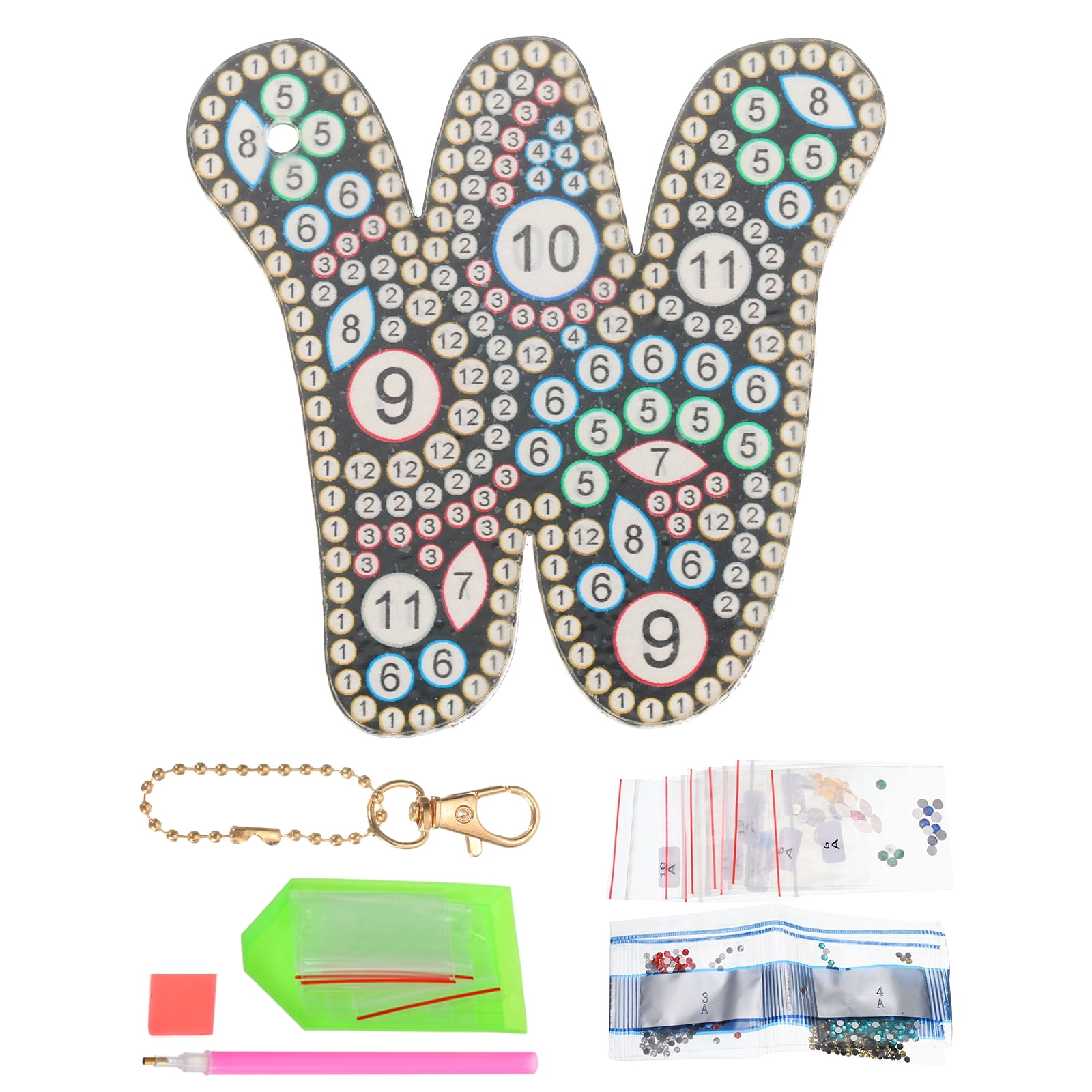 Diamond Art Keychains, 1 PCS Diamond Art Painting Letters Keychains ...