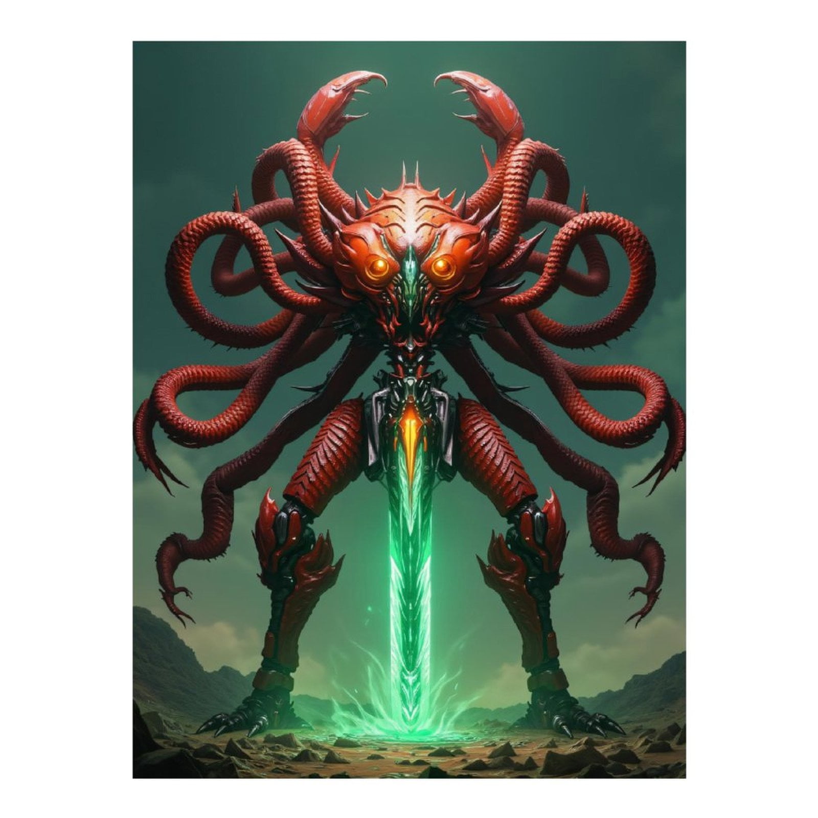Diamond Art Kit for Adults, Alien Mech Warrior With Glowing Sword ...