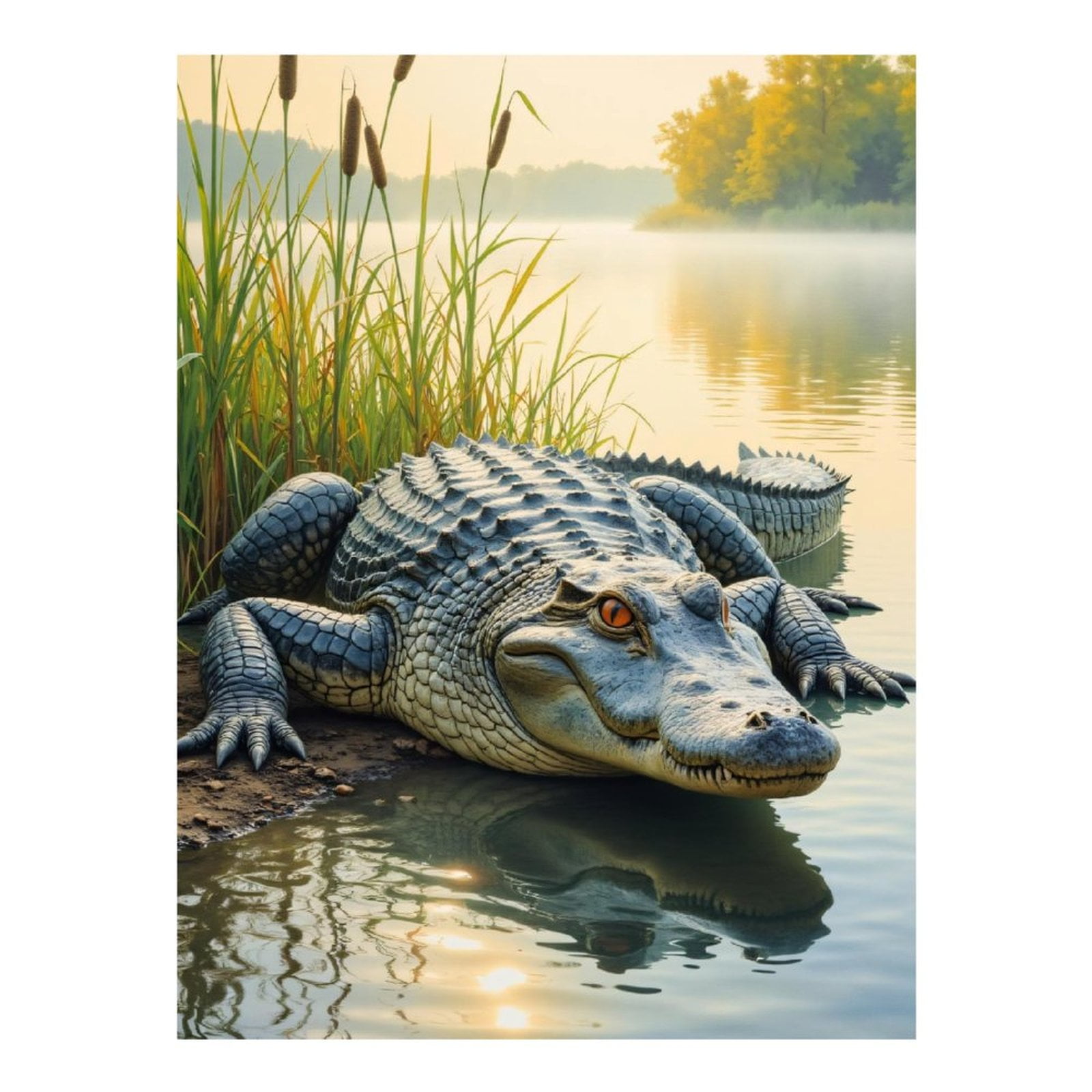 Diamond Art Kit for Adults, Alligator Lake Sunrise Scene Diamond ...