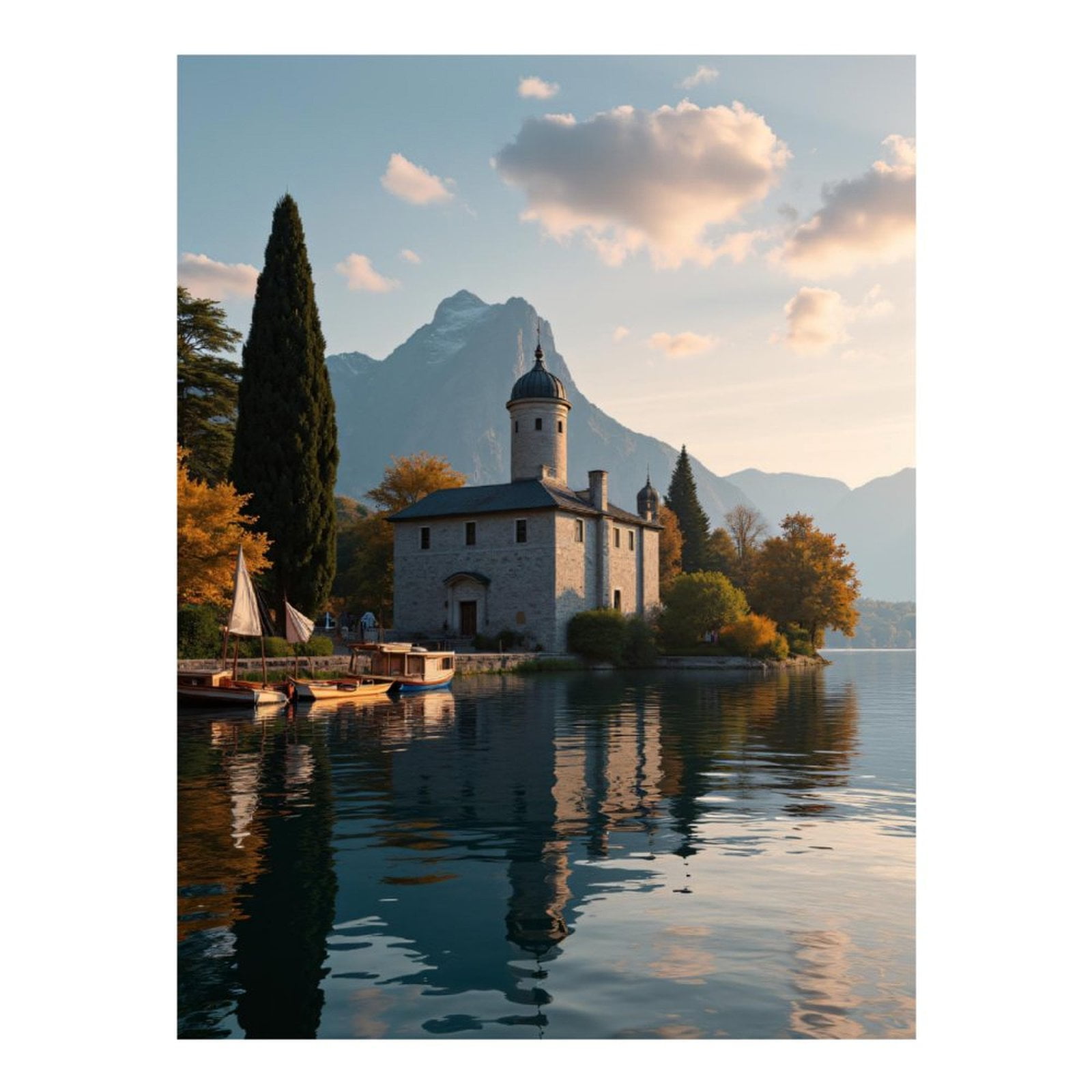 Diamond Art Kit for Adults, Ancient Lakeside Stone Castle Diamond ...