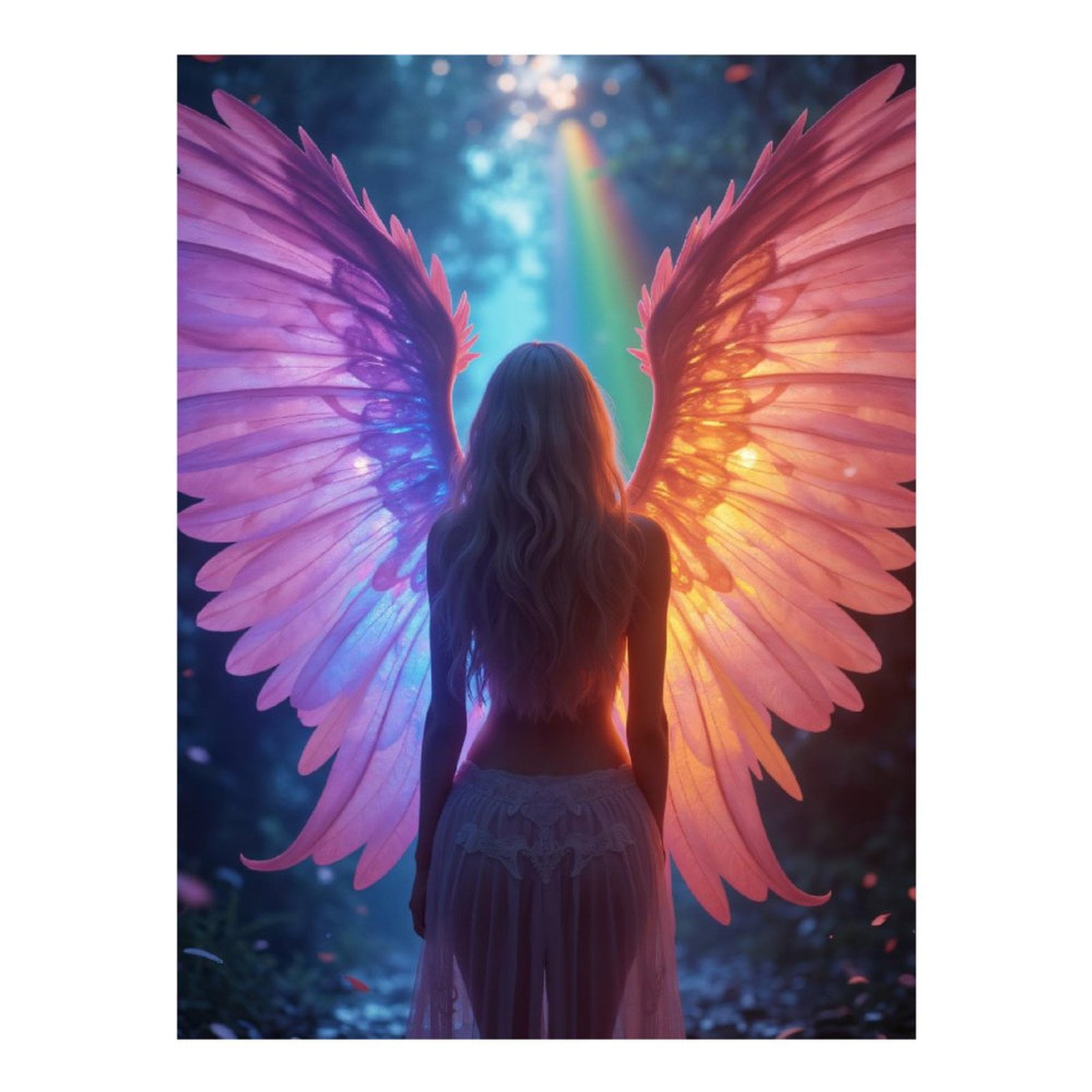 Diamond Art Kit for Adults, Angel Wings Forest Rainbow Diamond Painting ...