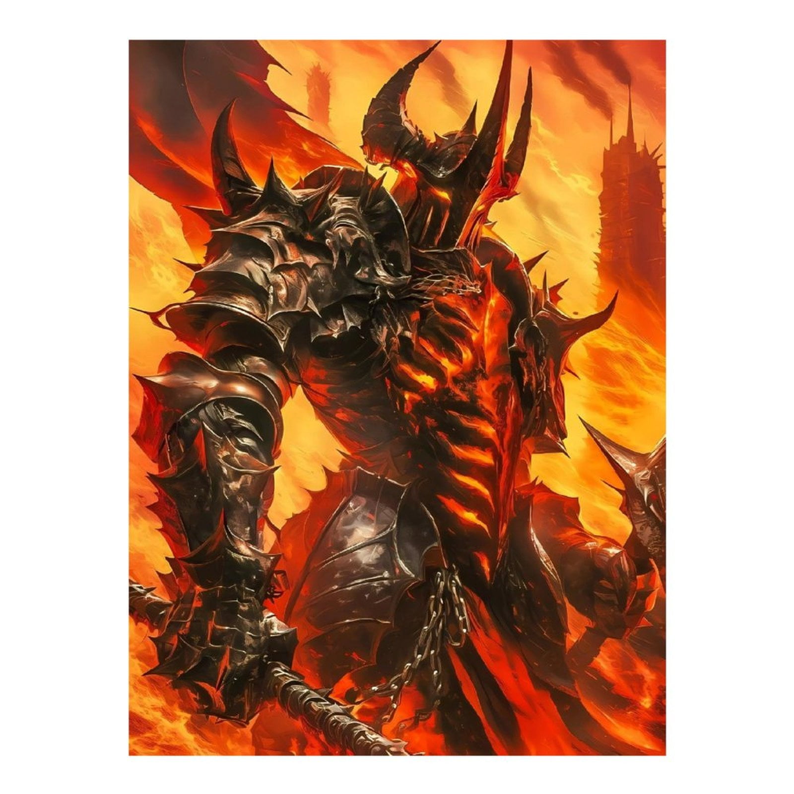 Diamond Art Kit for Adults, Armored Inferno Warrior Fantasy Diamond ...