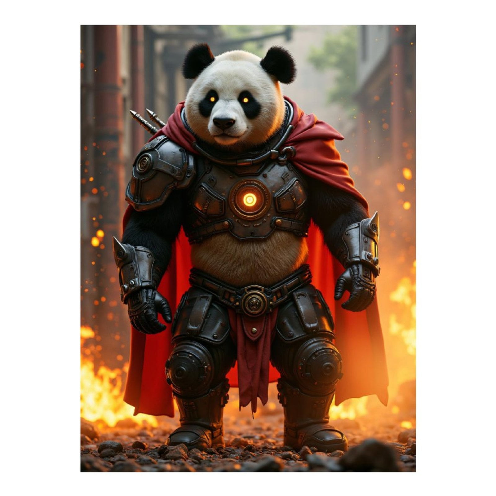 Diamond Art Kit for Adults, Armored Panda Warrior Blaze Diamond ...