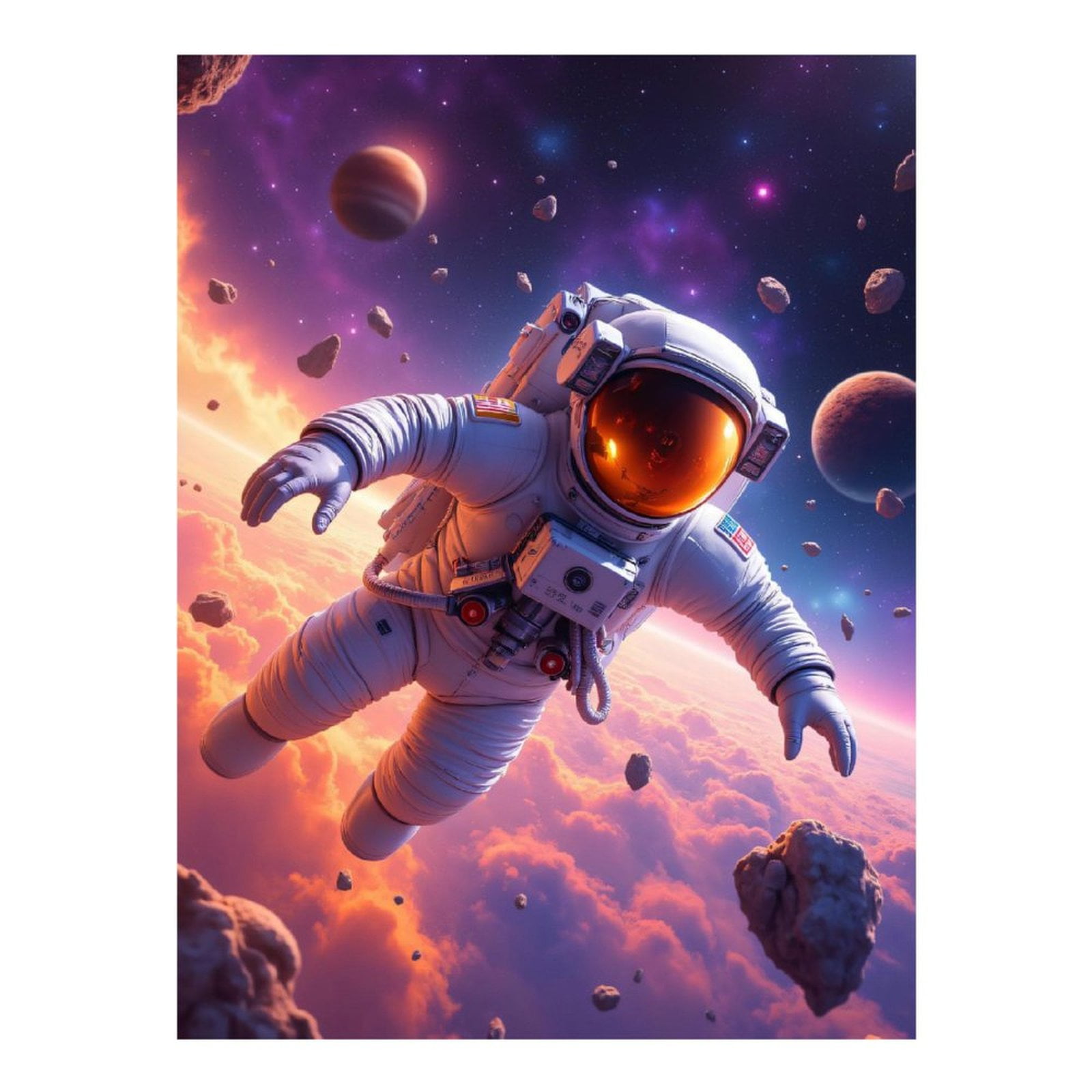 Diamond Art Kit for Adults, Astronaut Floating Space Adventure Diamond ...