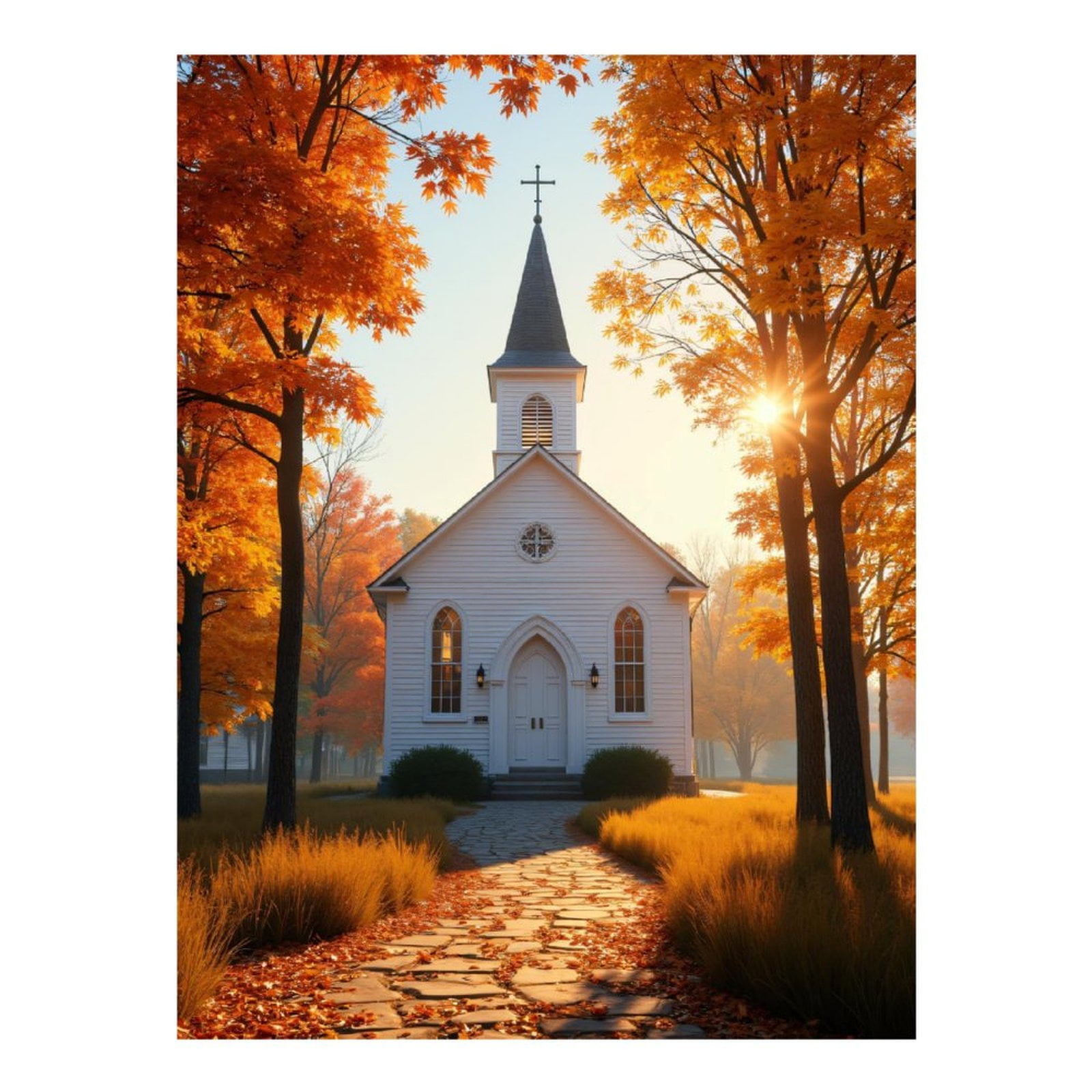 Diamond Art Kit for Adults, Autumn Church Serenity Pathway Diamond Painting for Adults Beginners ...