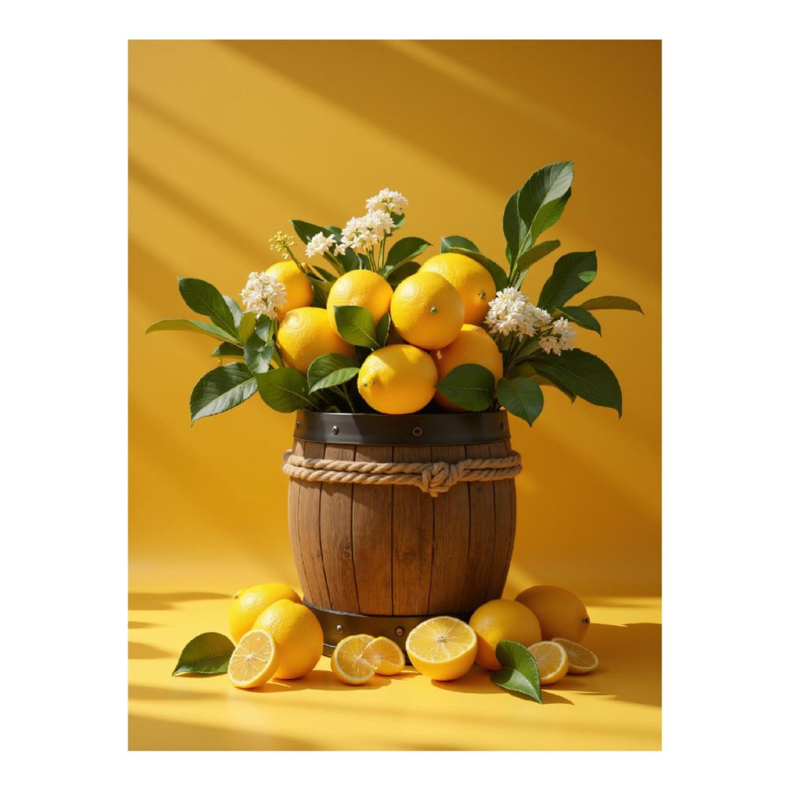 Diamond Art Kit for Adults, Barrel Fresh Lemons And Blossoms Diamond ...