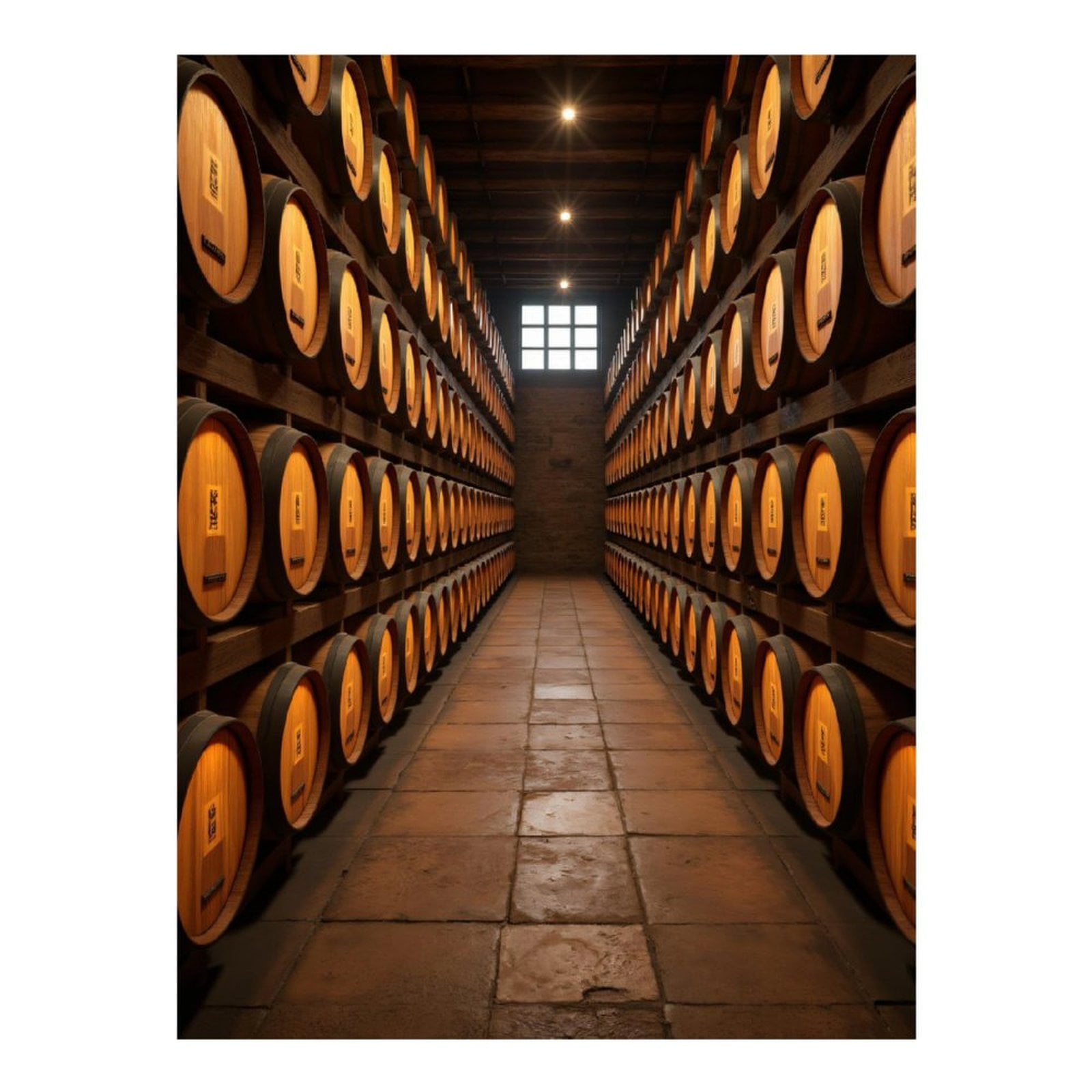 Diamond Art Kit for Adults, Barrel Room Wooden Casks Symmetry Cellar ...