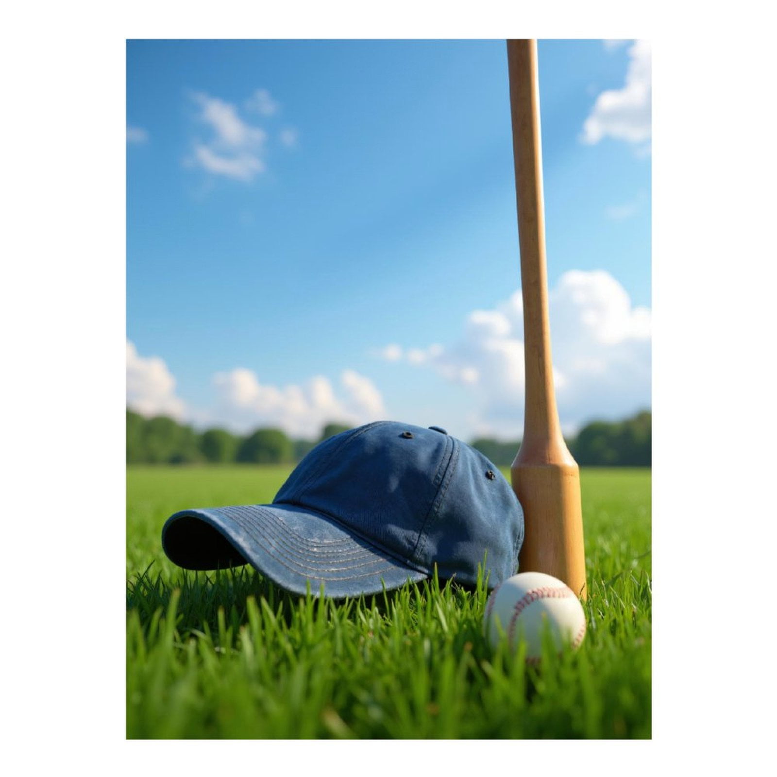 Diamond Art Kit for Adults, Baseball Cap Bat Field Sky Diamond Painting ...