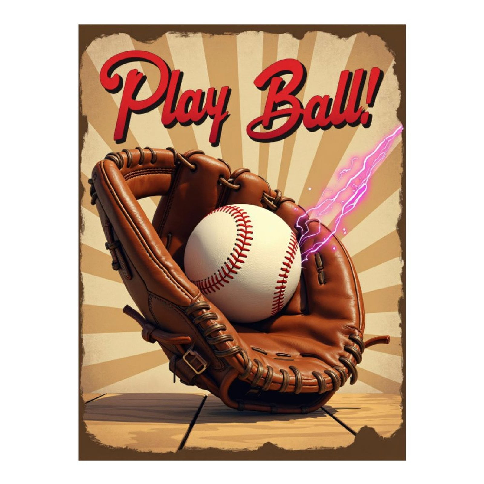 Diamond Art Kit for Adults, Baseball Glove Catch Light Burst Diamond ...