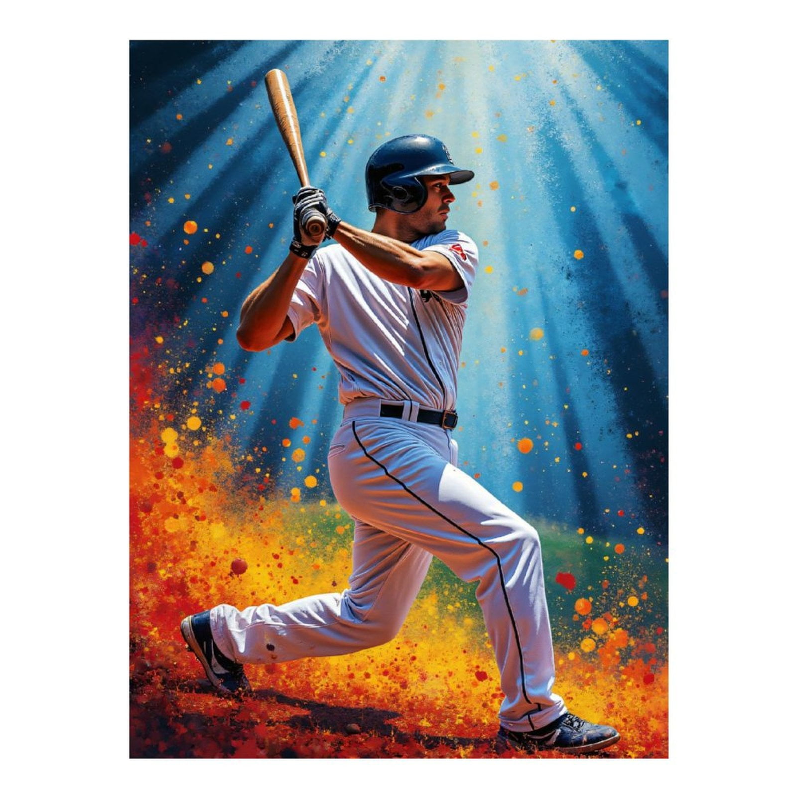 Diamond Art Kit for Adults, Baseball Player Splendid Action Scene ...