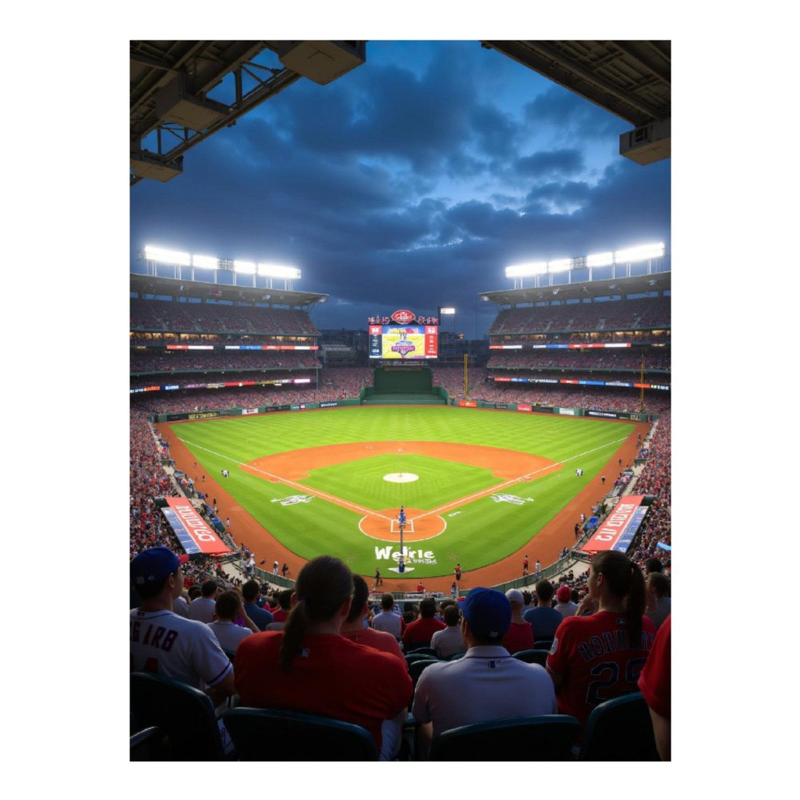 Diamond Art Kit for Adults, Baseball Stadium Night Game Crowd Diamond ...