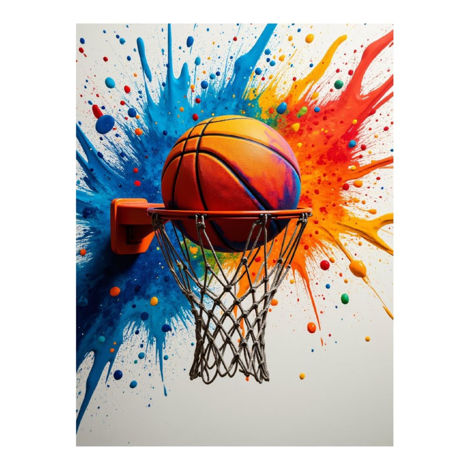 Diamond Art Kit for Adults, Basketball Splash Art Net Burst Diamond ...