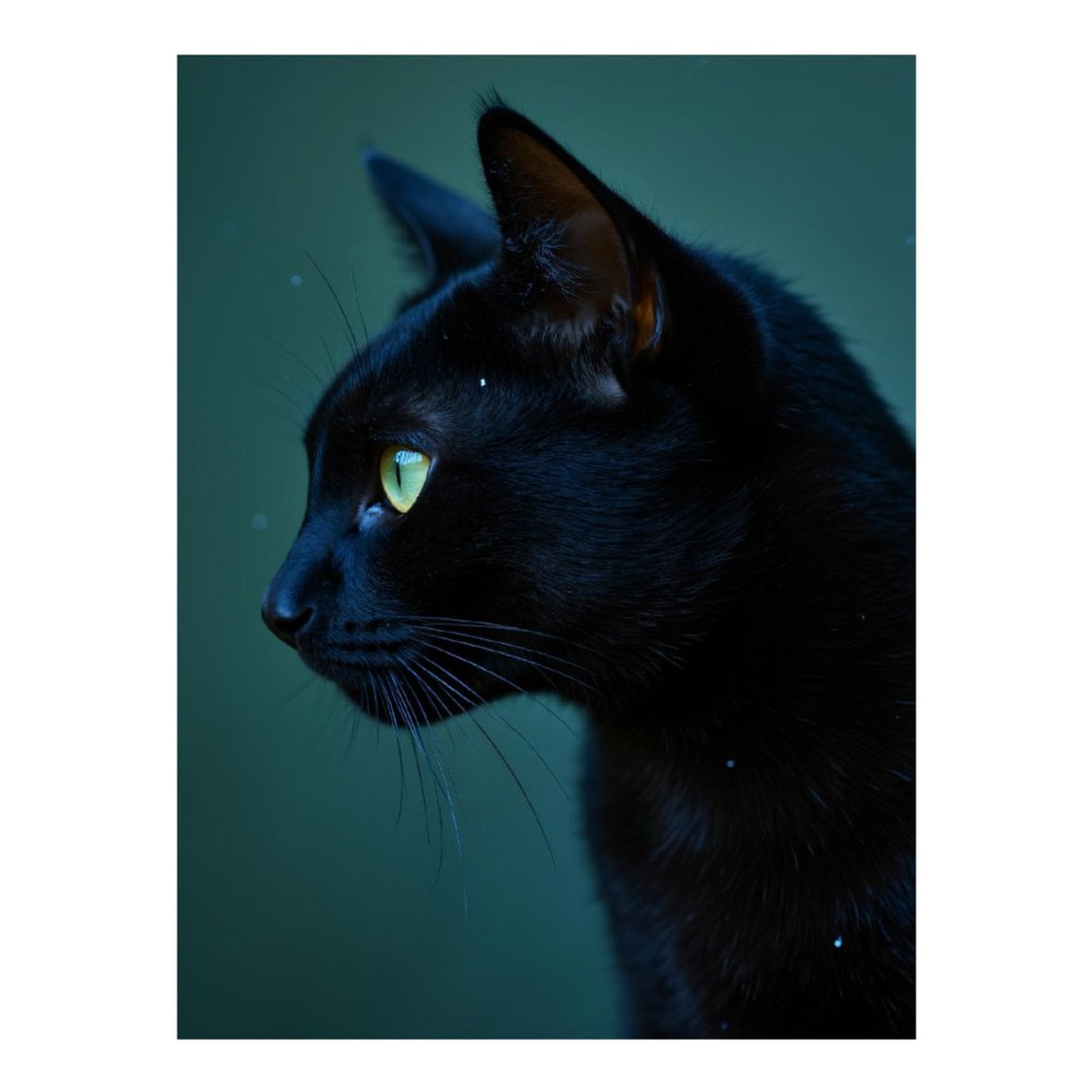 Diamond Art Kit for Adults, Black Cat Profile Green Eyes Diamond ...