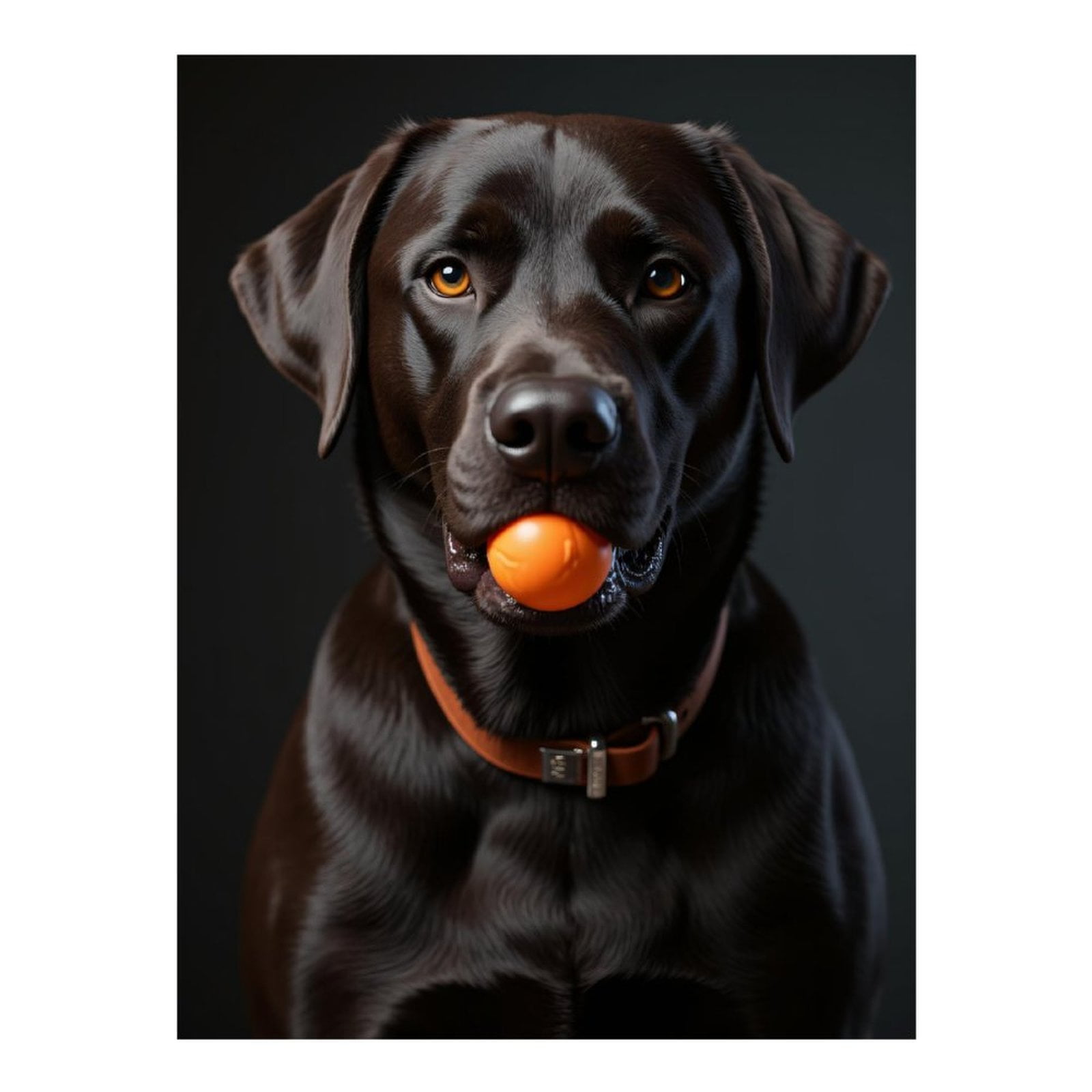 Diamond Art Kit for Adults, Black Labrador With Orange Ball Diamond ...