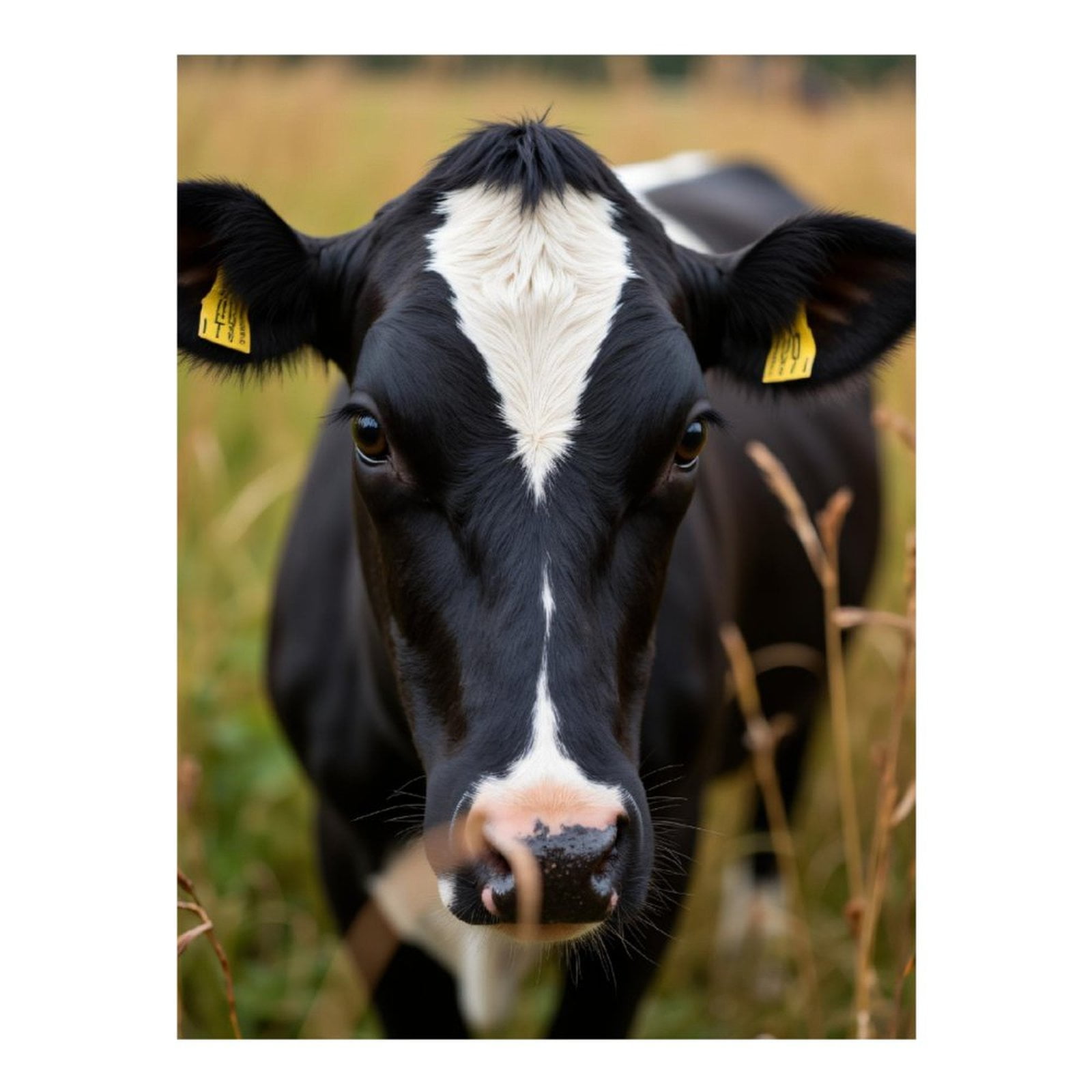 Diamond Art Kit for Adults, Black White Cow In Field Diamond Painting ...