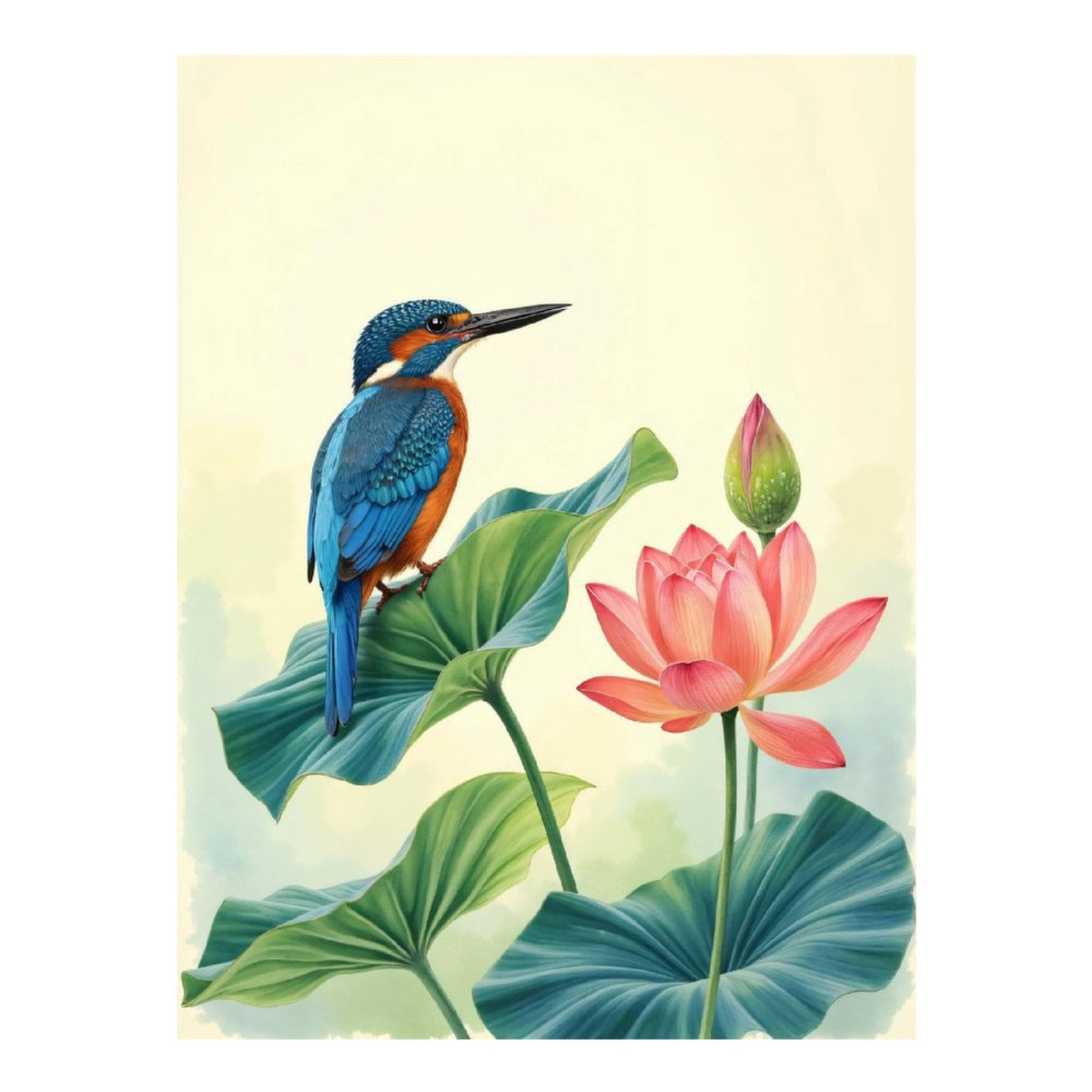 Diamond Art Kit for Adults, Blue Bird Lotus Blossom Scene Diamond ...