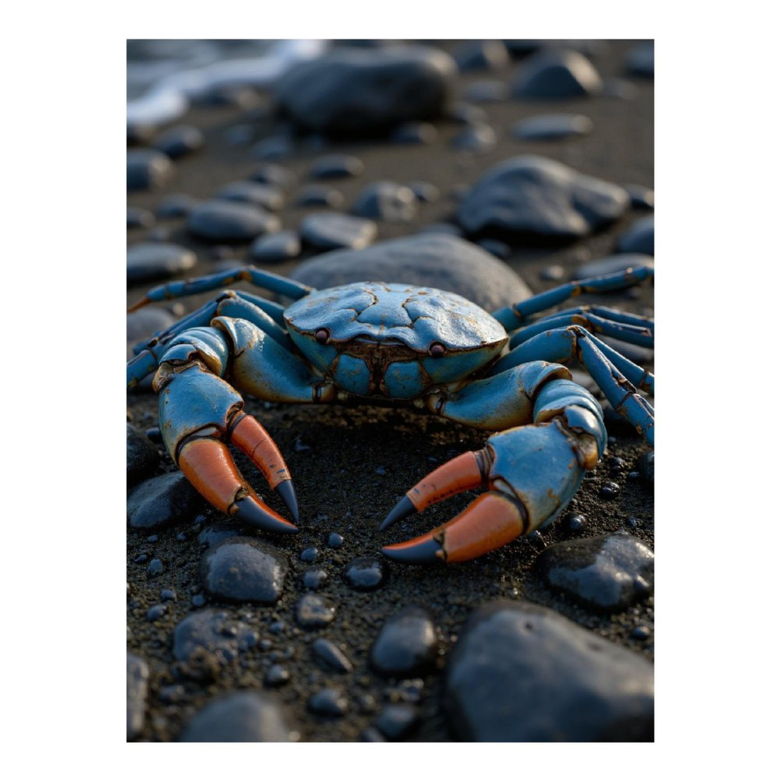 Diamond Art Kit for Adults, Blue Crab On Rocky Beach Diamond Painting ...