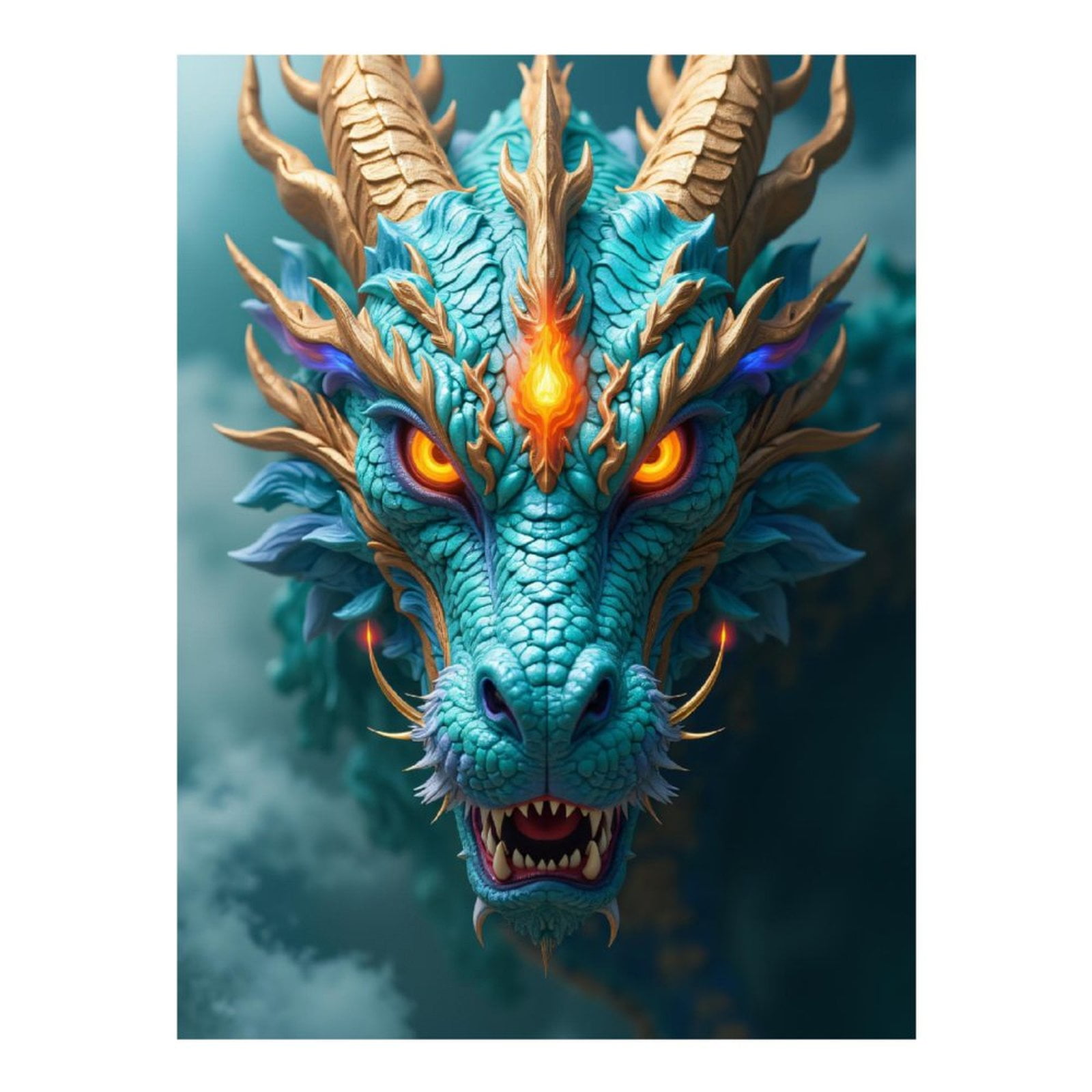 Diamond Art Kit for Adults, Blue Dragon Mythical Creature Diamond ...