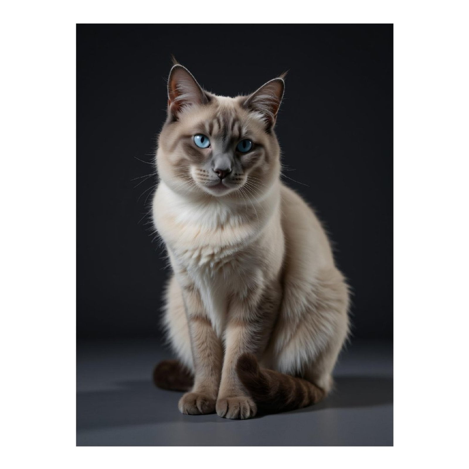 Diamond Art Kit for Adults, Blue Eyed Siamese Cat Poised Diamond ...