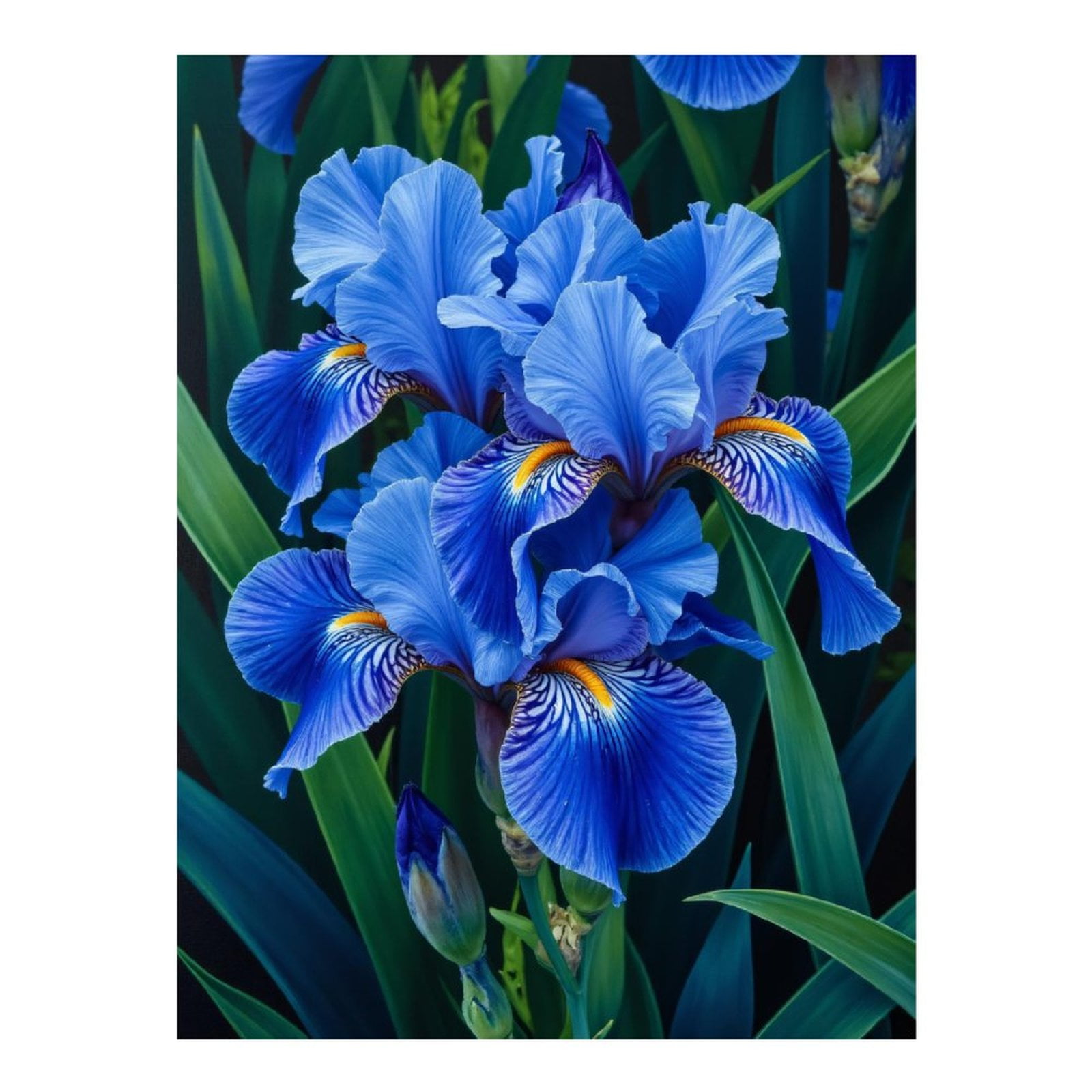 Diamond Art Kit for Adults, Blue Iris Bloom in Vibrant Garden Diamond ...