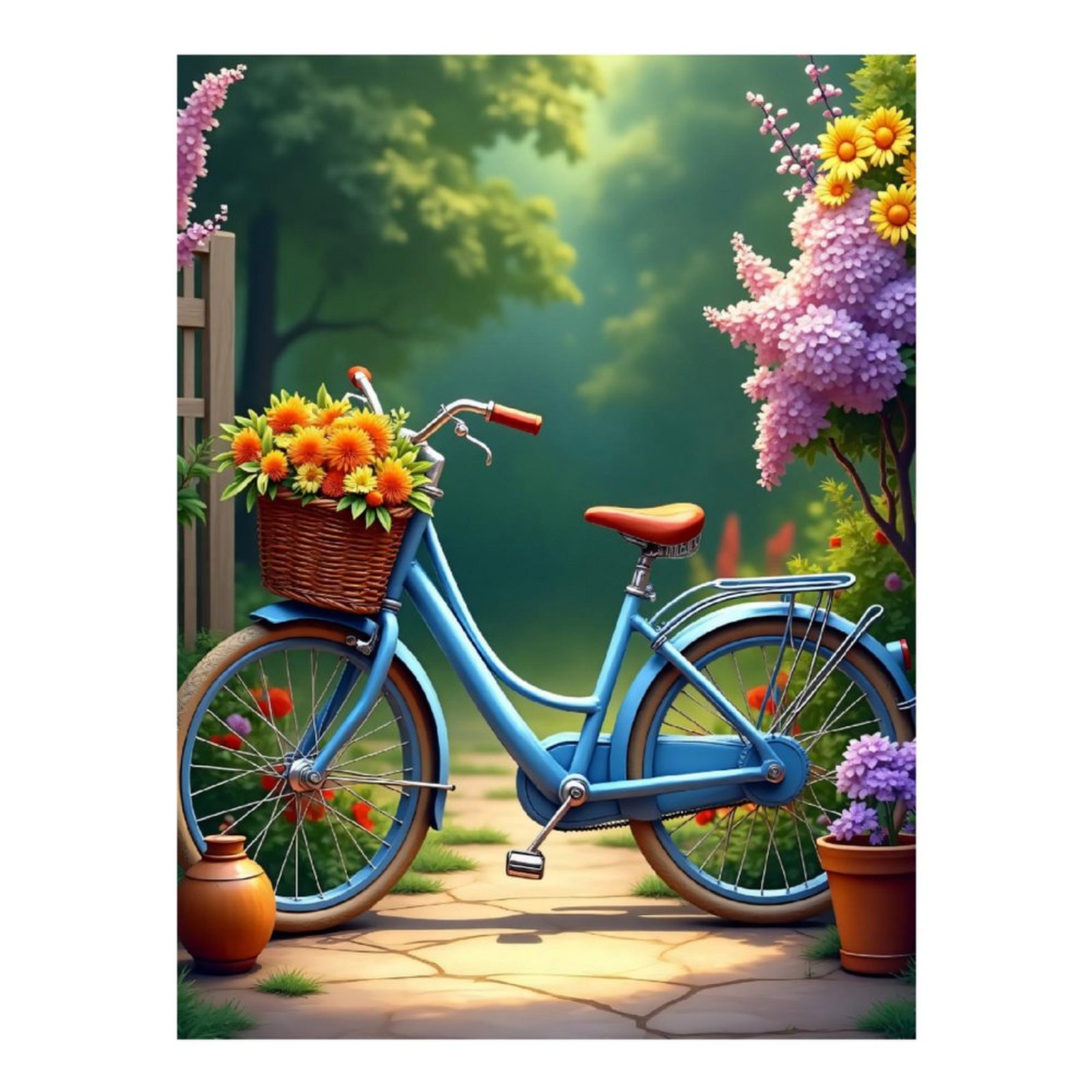 Diamond Art Kit for Adults, Bright Bicycle Azure Print No.47 Diamond ...