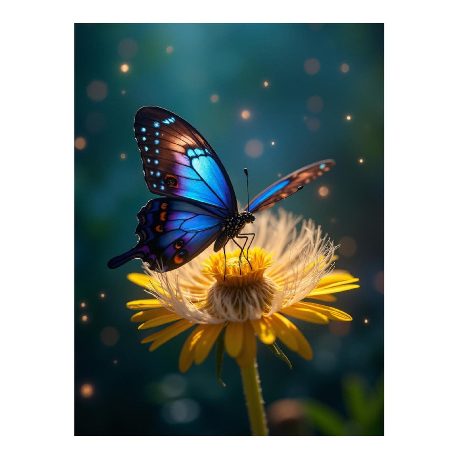 Diamond Art Kit for Adults, Butterfly On Yellow Flower Diamond Painting ...