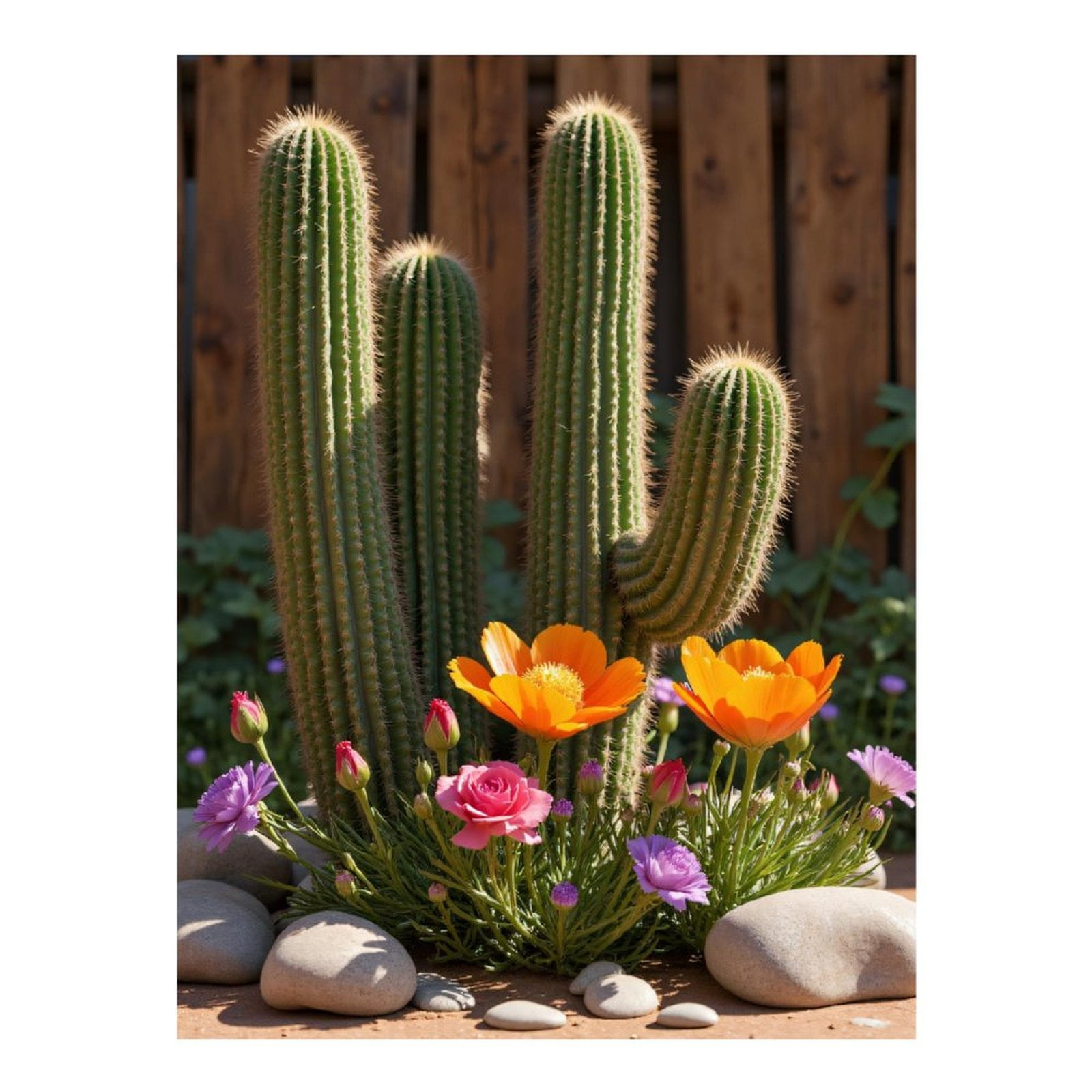 Diamond Art Kit for Adults, Cactus Colorful Blooms Stones Garden ...