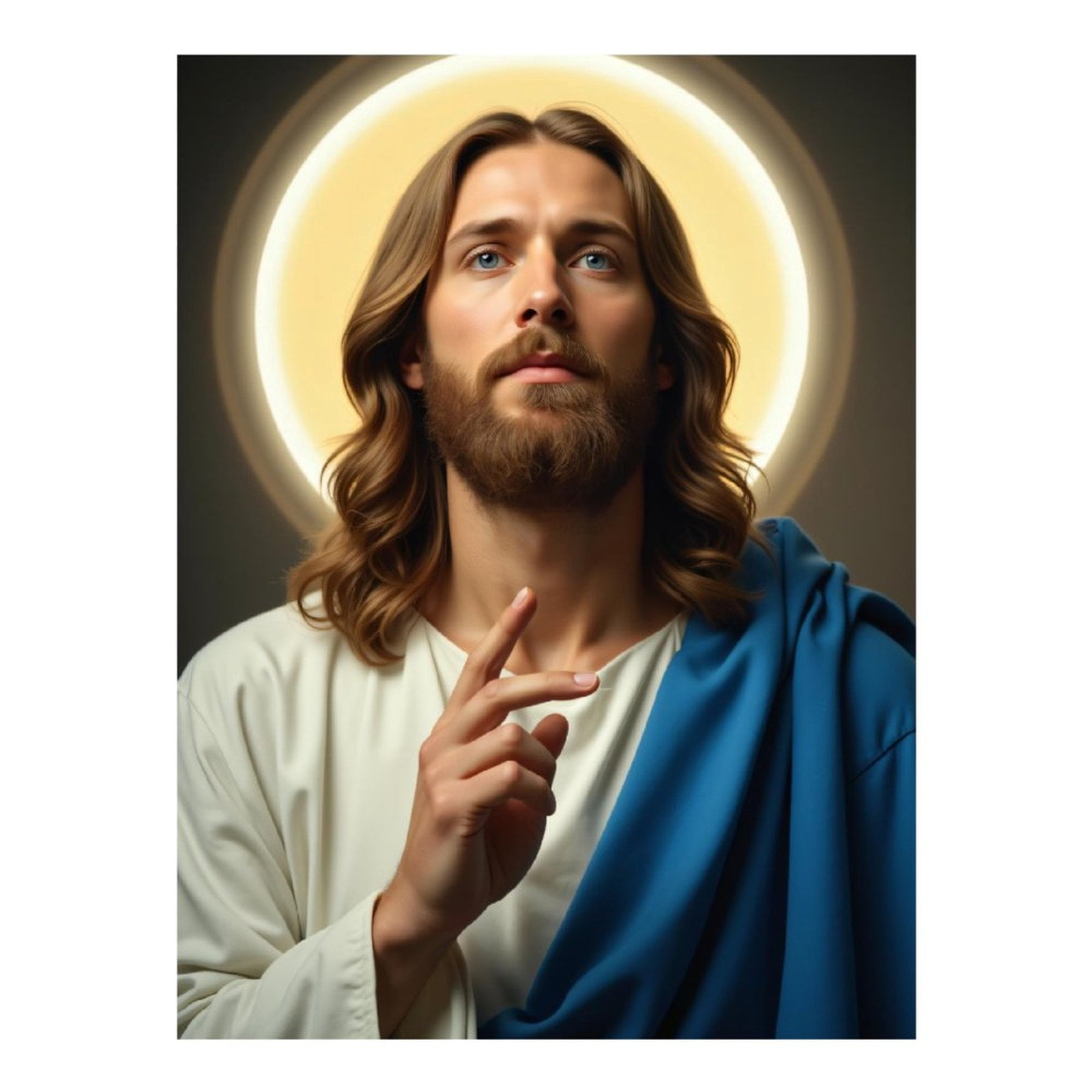 Diamond Art Kit for Adults, Calm Portrait Radiant Blue Robe Diamond ...