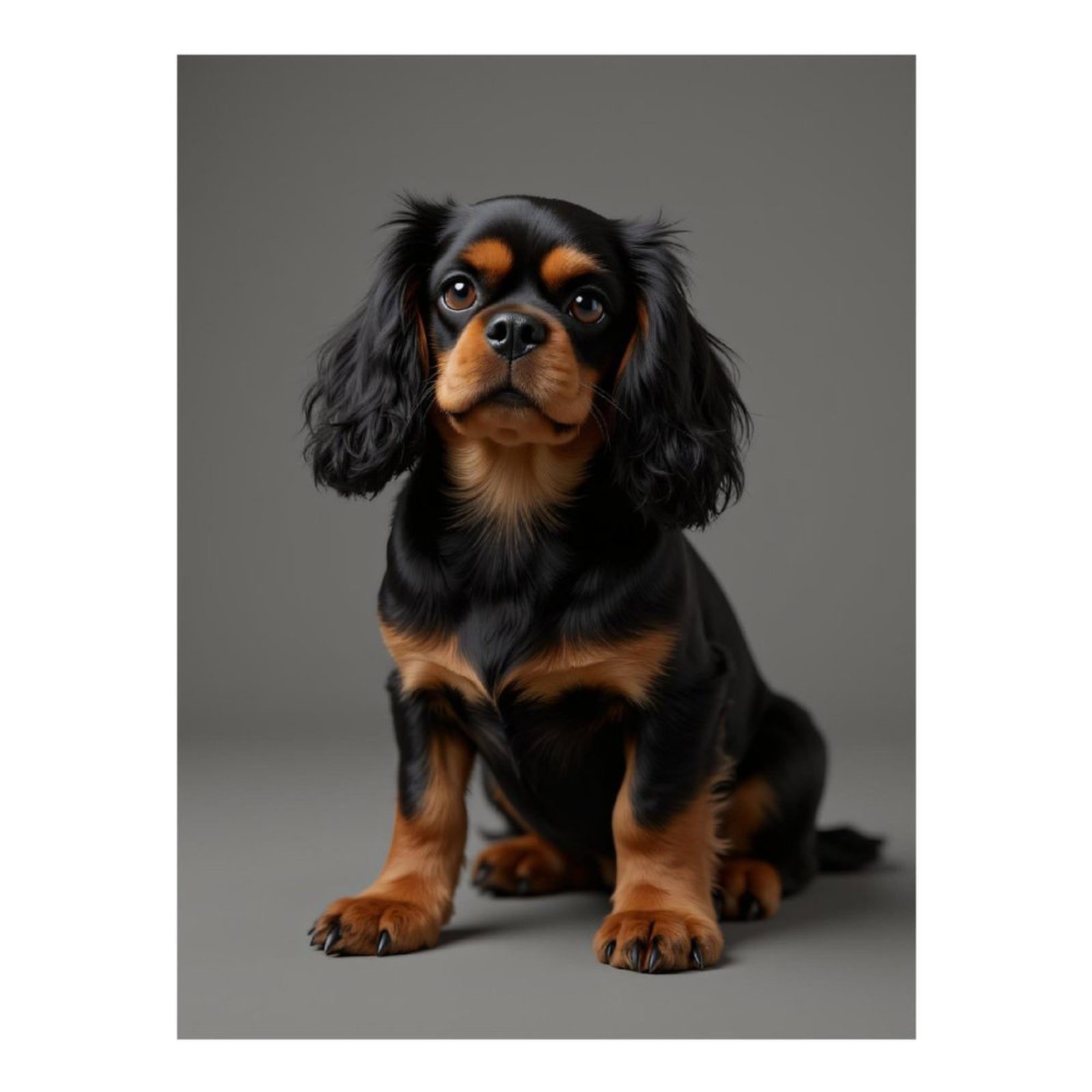 Diamond Art Kit for Adults, Cavalier Dog Portrait Black Tan Diamond ...