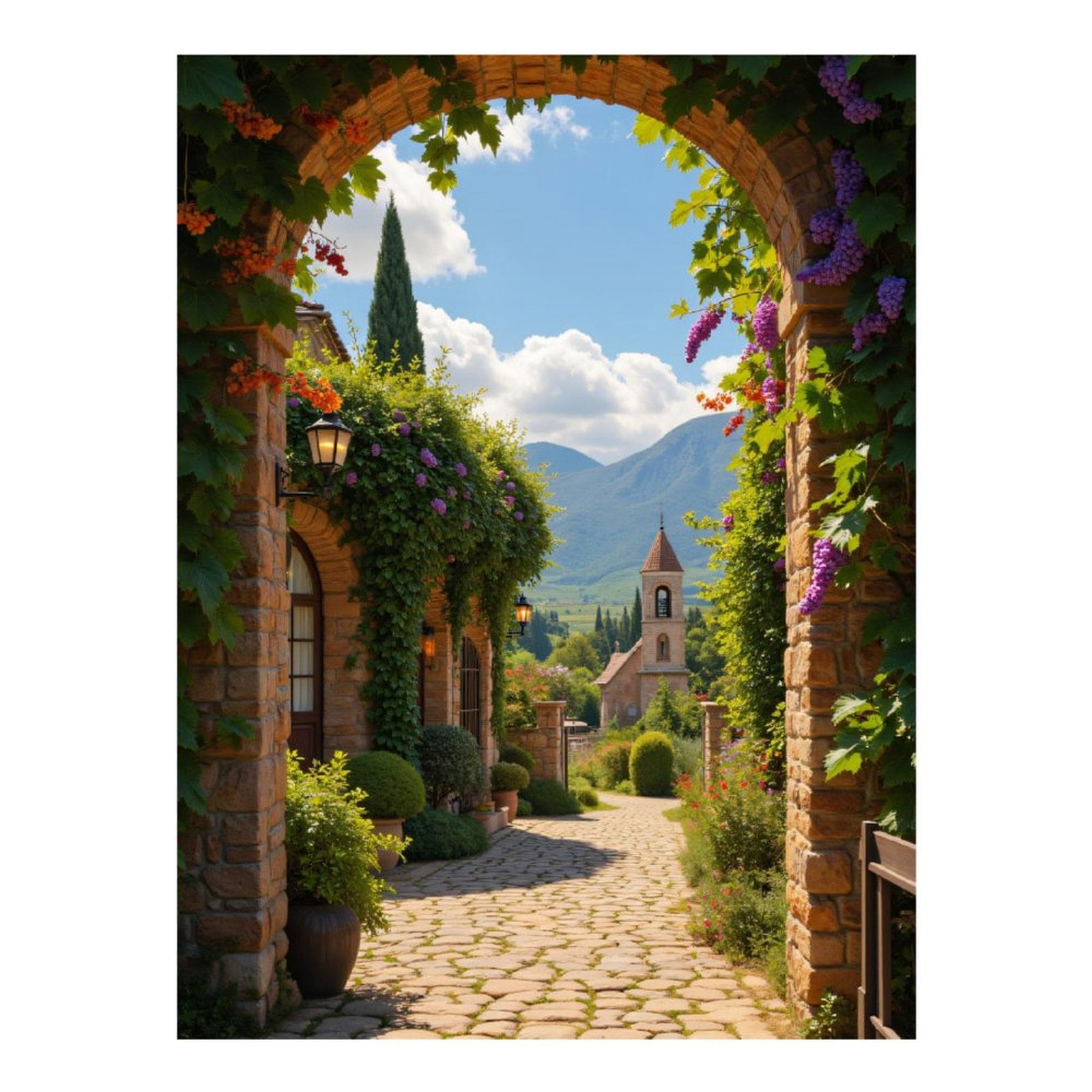 Diamond Art Kit for Adults, Charming Village Archway Scenery Diamond ...
