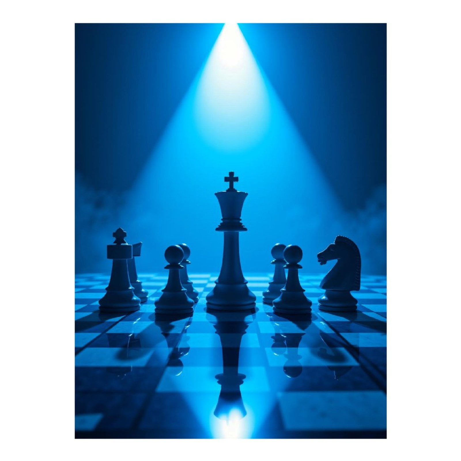 Diamond Art Kit for Adults, Chess Set Under Blue Spotlight Diamond ...
