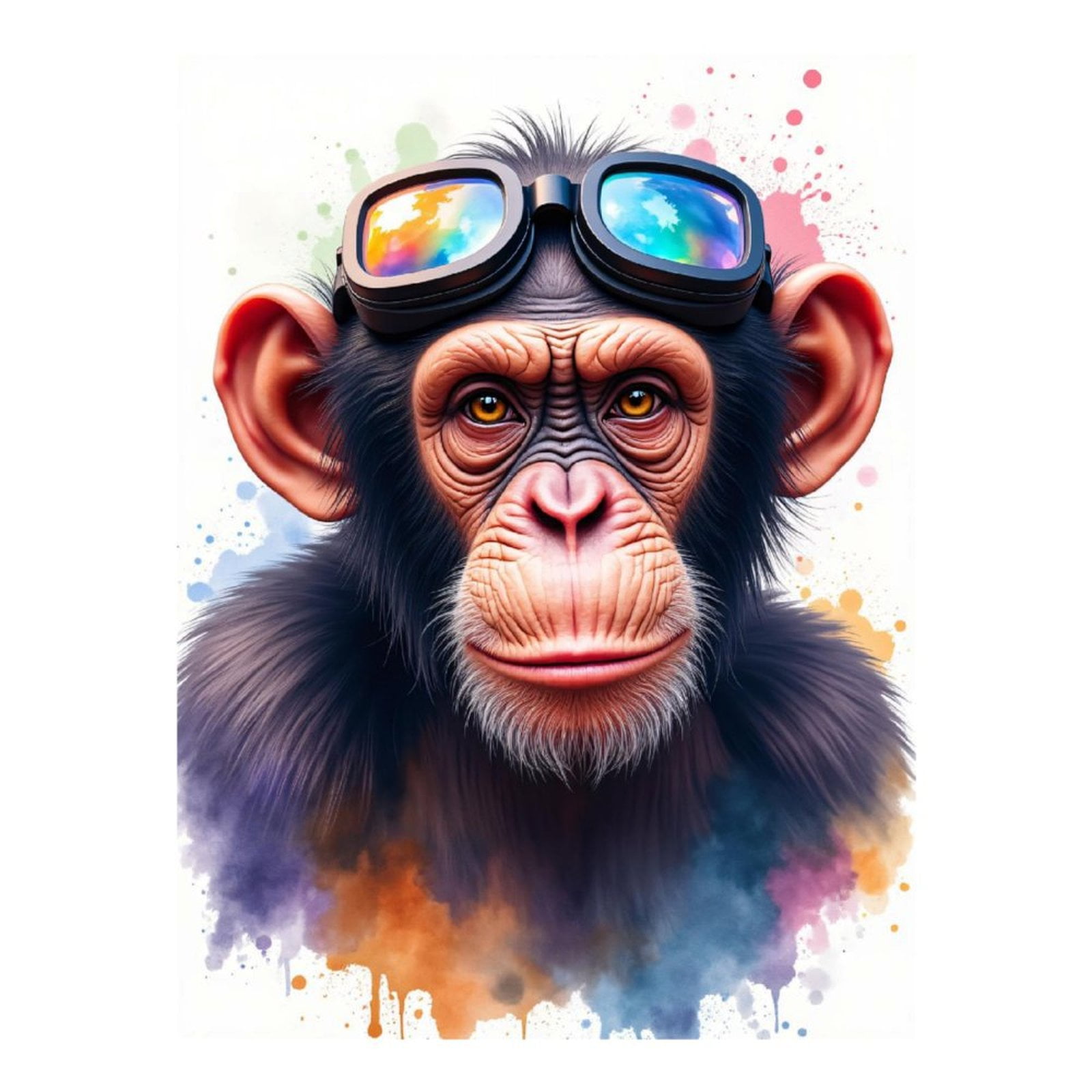 Diamond Art Kit for Adults, Chimp Colorful Goggles Art Diamond Painting ...