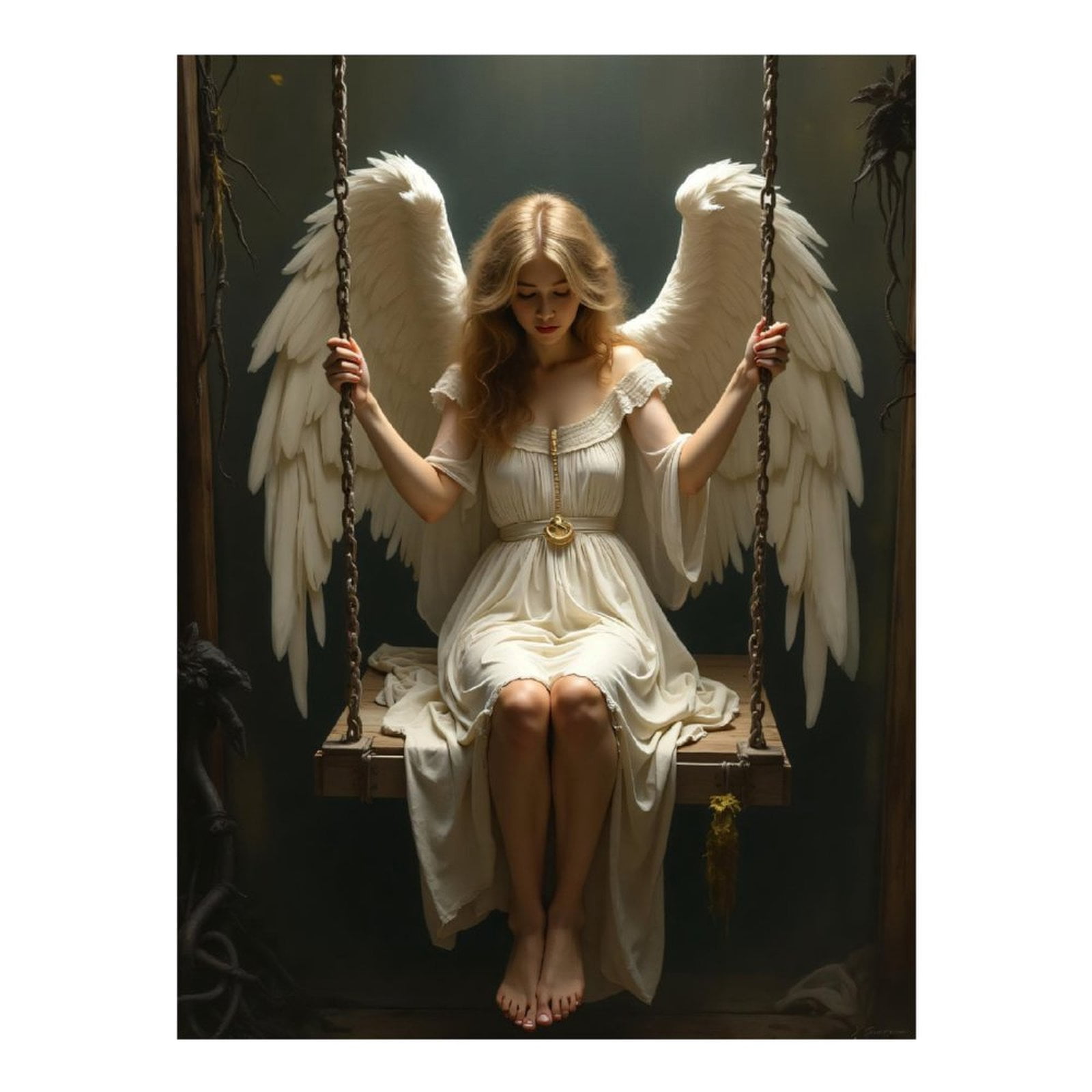 Diamond Art Kit for Adults, Classy Angel White Print No.79 Diamond ...