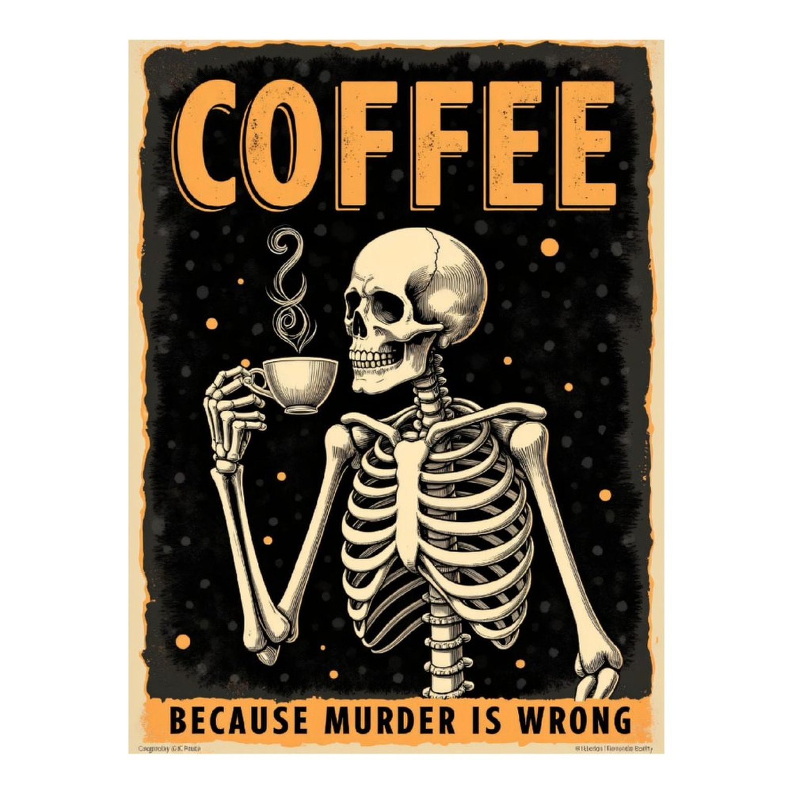 Diamond Art Kit for Adults, Coffee Skeleton Humor Poster Art Diamond ...
