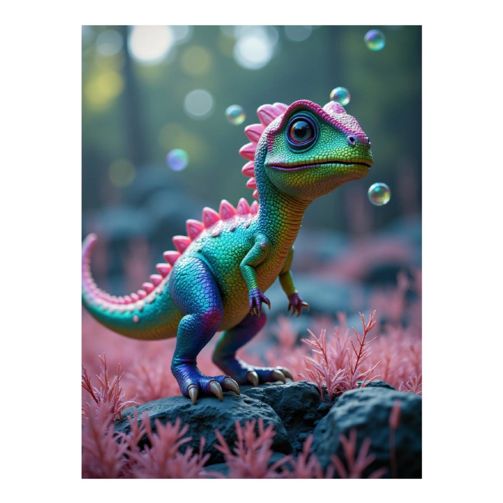 Diamond Art Kit for Adults, Colorful Dinosaur Fantasy Landscape Bubbles ...